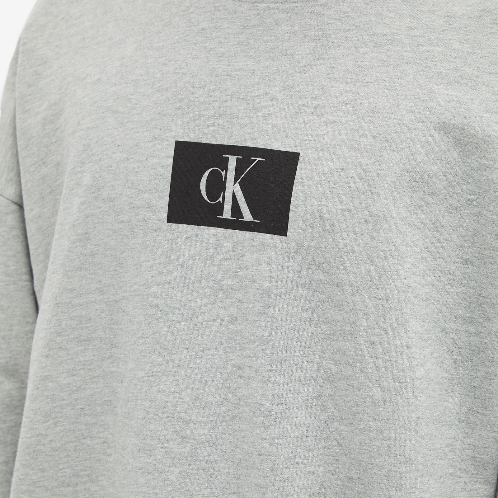 Calvin Klein Box Logo Crew Sweat Grey Heather | END. (GB)