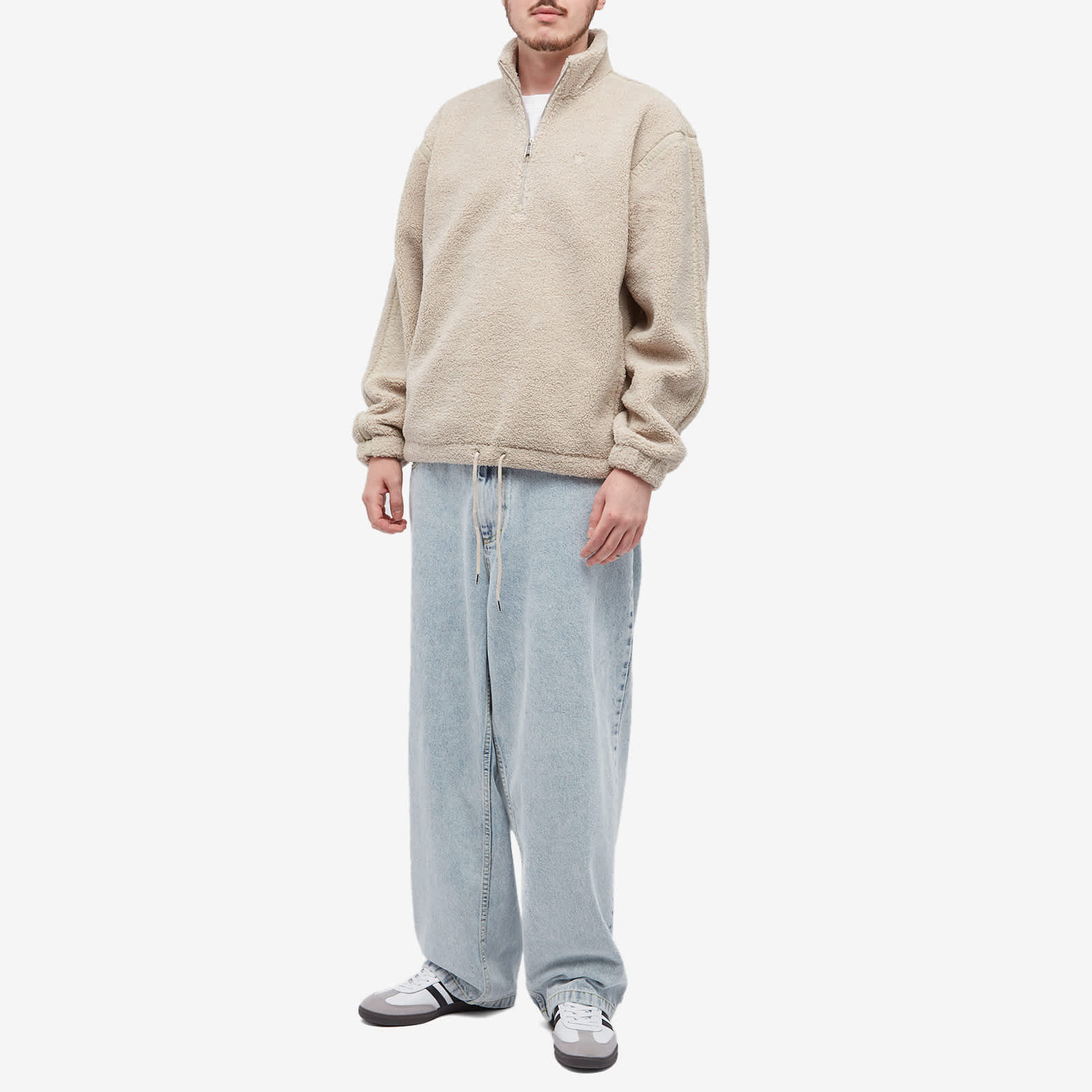 Adidas Premium Essentials Half Zip Fleece Wonder Beige | END. (US)