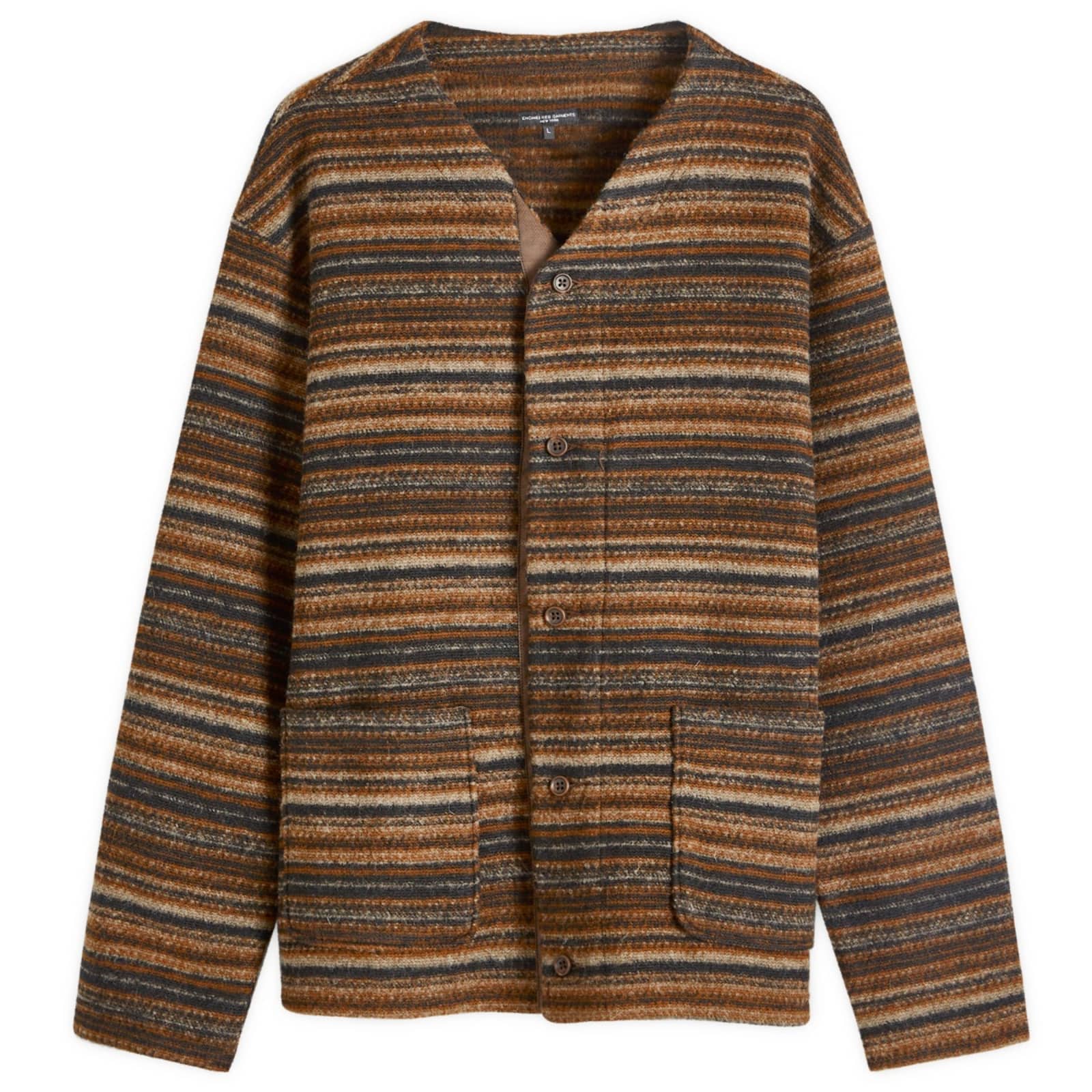 Engineered Garments Knit Cardigan Brown Fair Isle Stripe | END. (US)