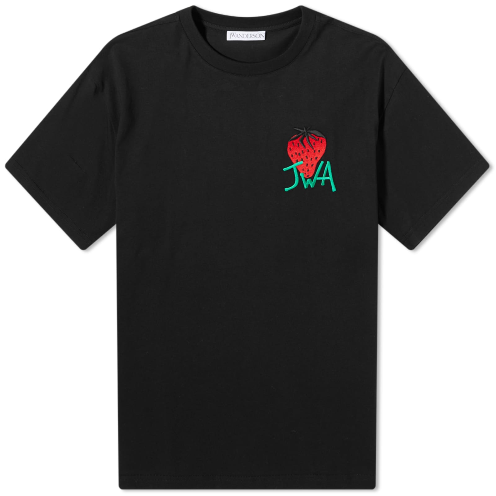 JW Anderson Strawberry JWA Logo T-Shirt Black | END. (GB)