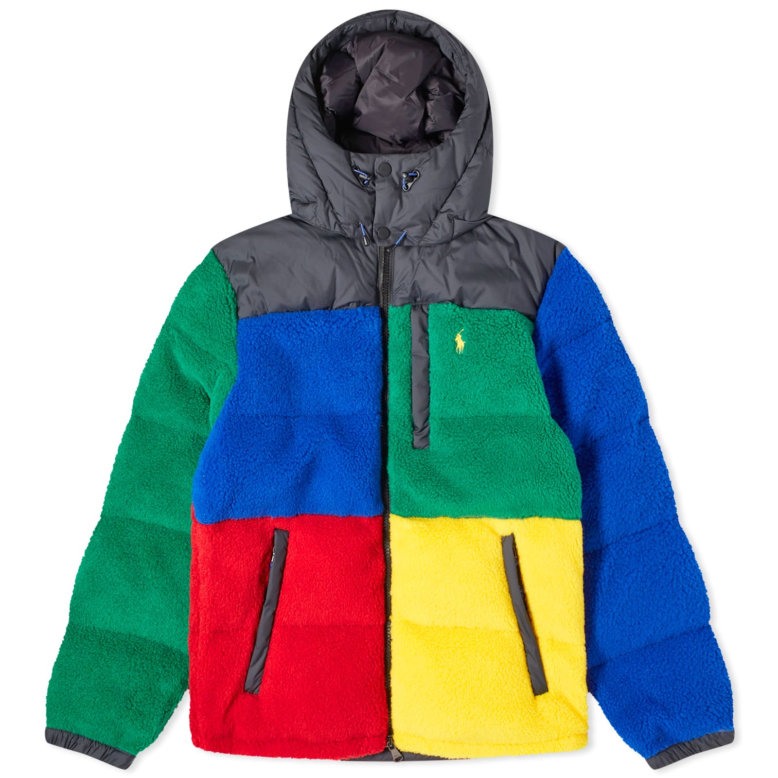 Polo Ralph Lauren Colour Block Fleece Puffer Jacket Rl 2000 Red Multi ...