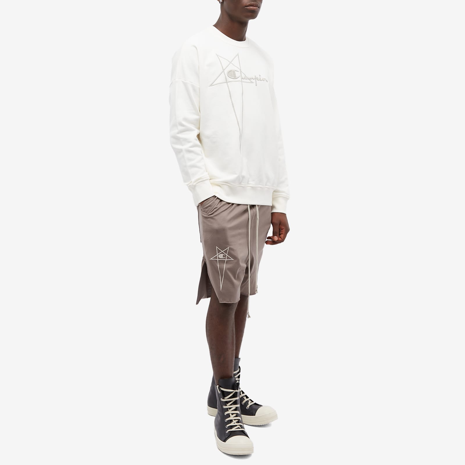 Rick Owens x Champion Beveled Pods Shorts Dust | END. (US)