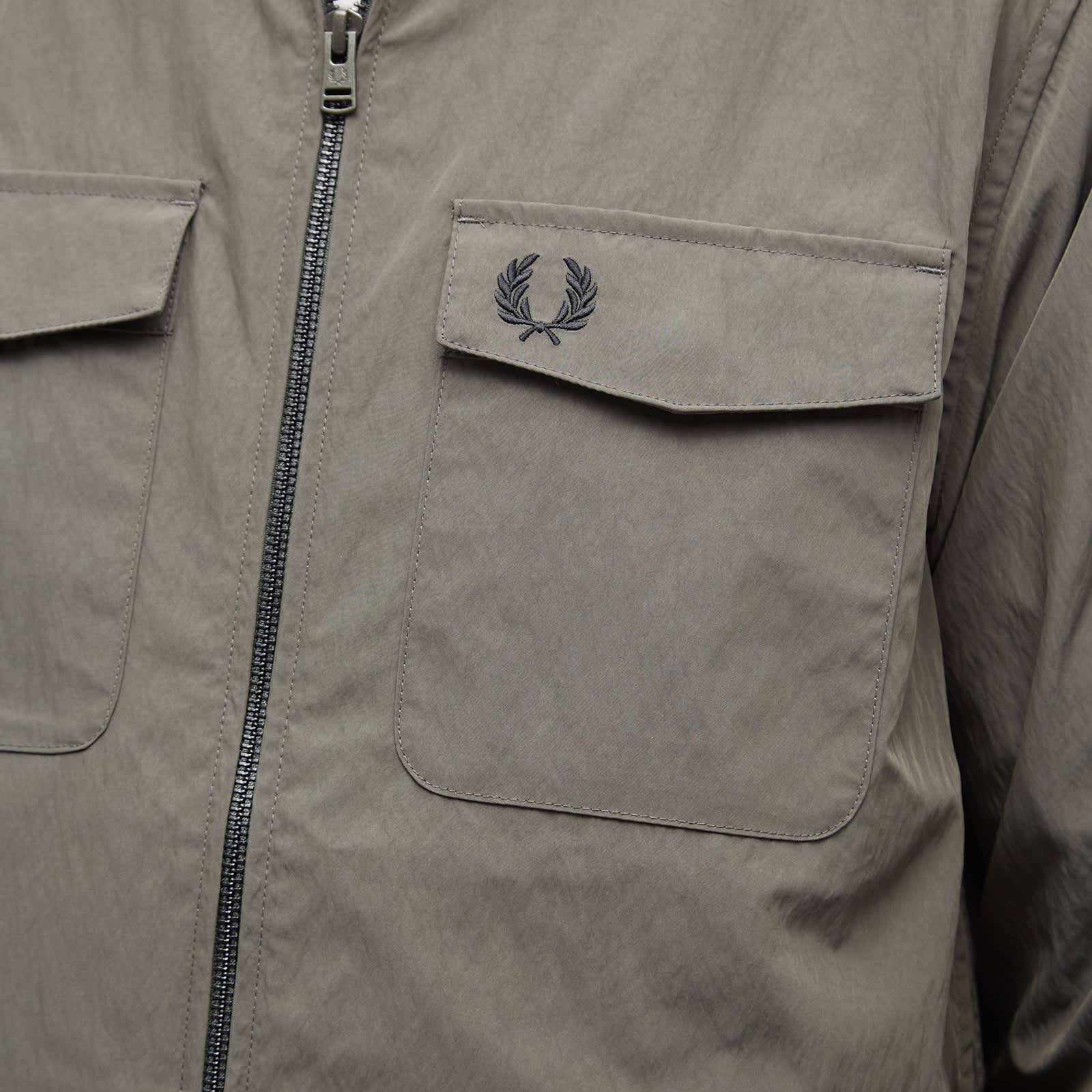 Fred Perry Zip Overshirt Field Green | END. (US)