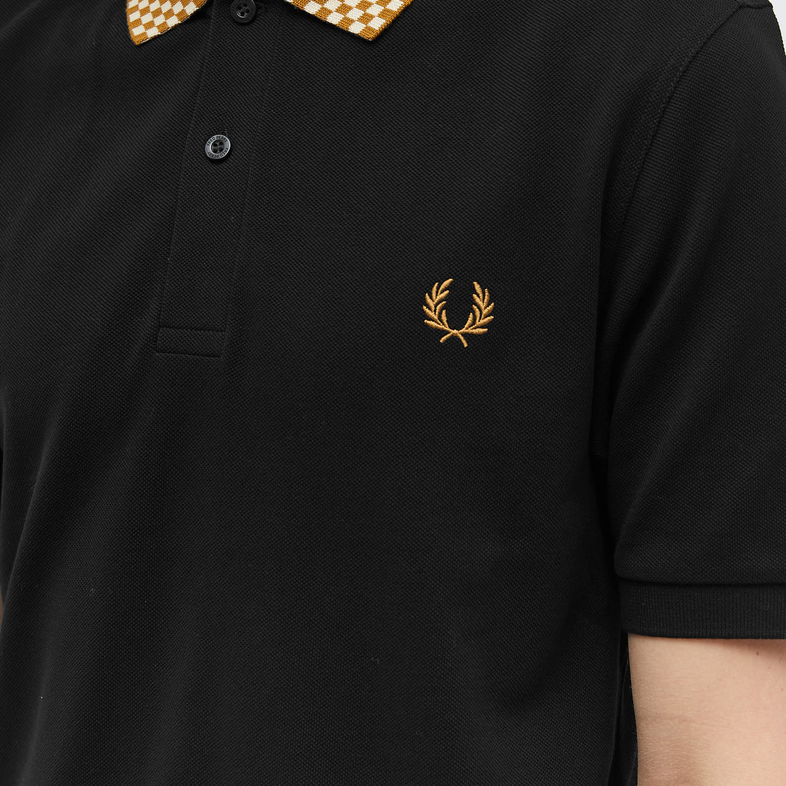 Fred Perry Micro Check Collar Polo Black | END. (US)