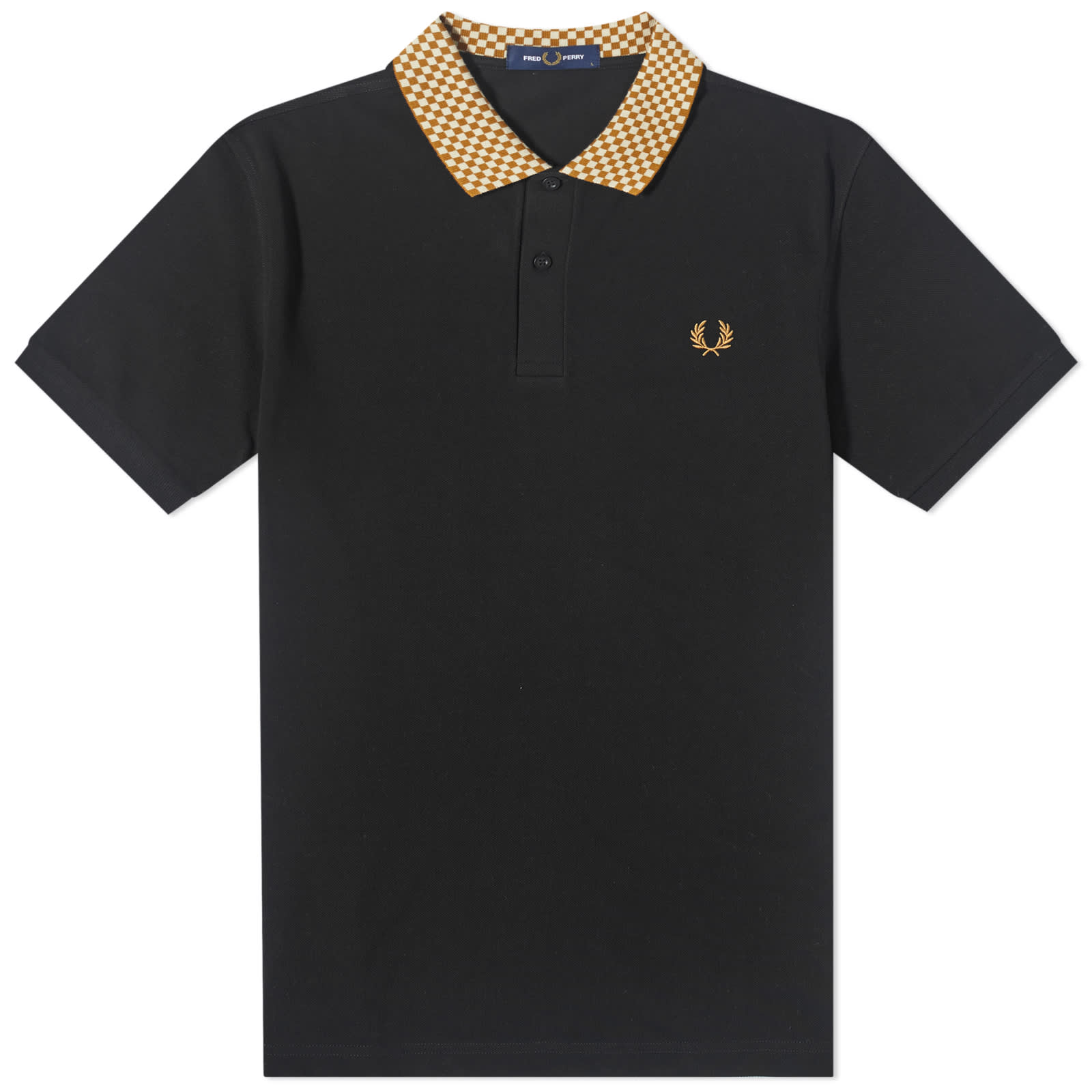 Fred Perry Micro Check Collar Polo Black | END. (US)