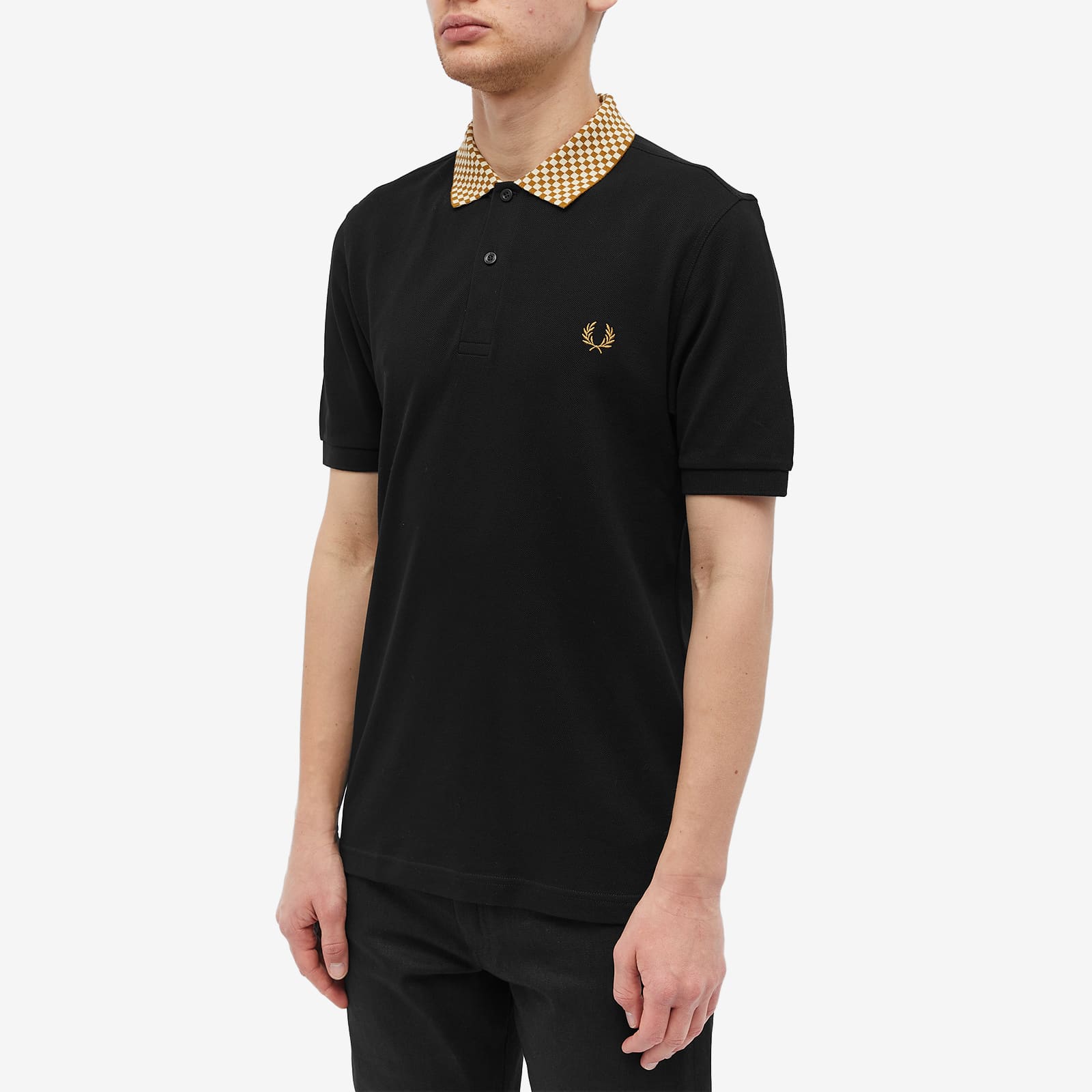 Fred Perry Micro Check Collar Polo Black | END. (US)