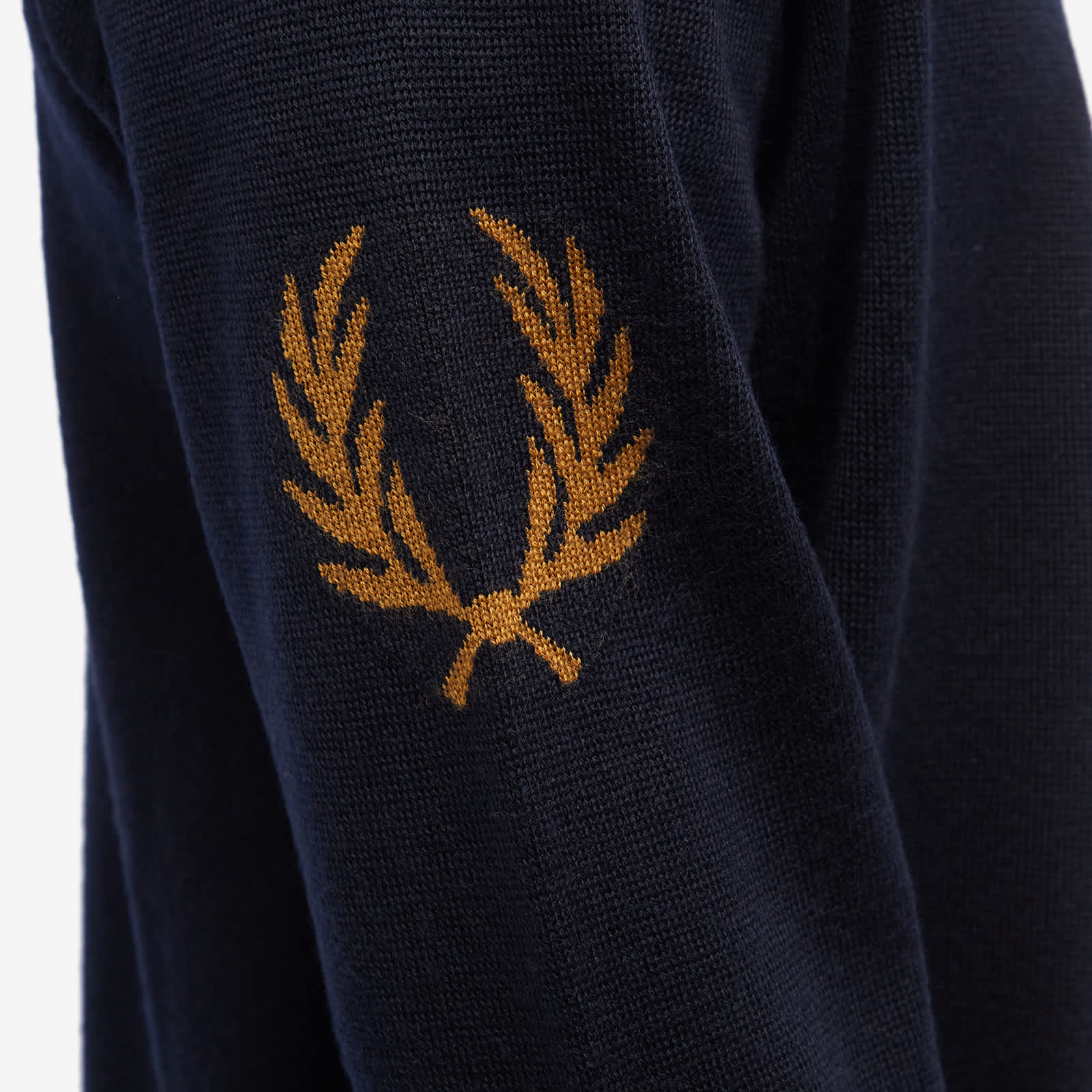 Fred Perry Intarsia Laurel Wreath Cardigan Navy | END. (TW)