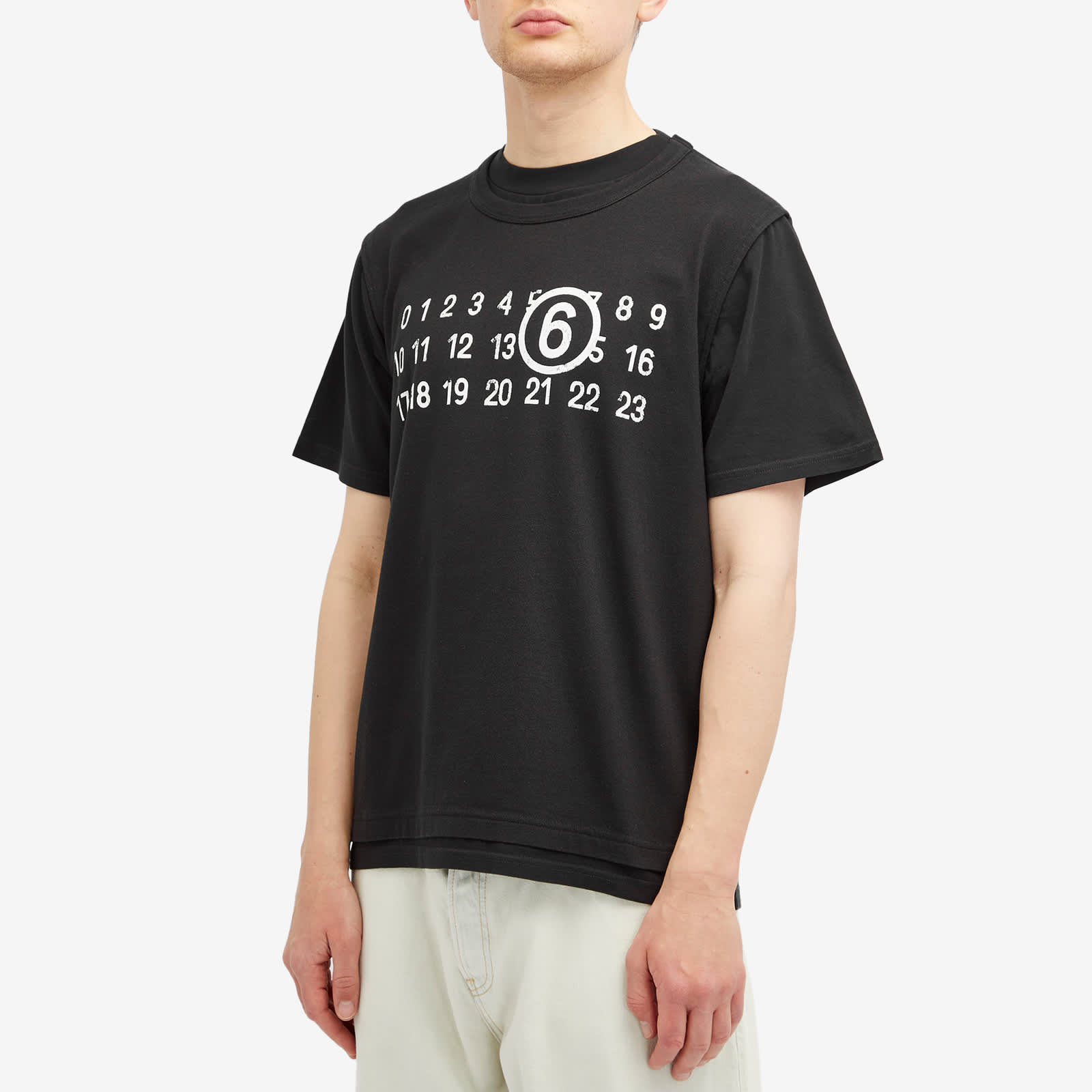 MM6 Maison Margiela Number Logo T-Shirt Black | END. (GB)