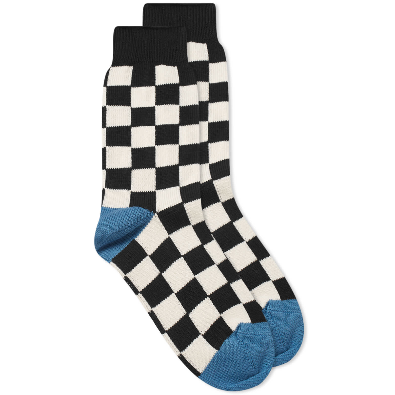 RoToTo Checkerboard Crew Sock Black & White | END. (GB)