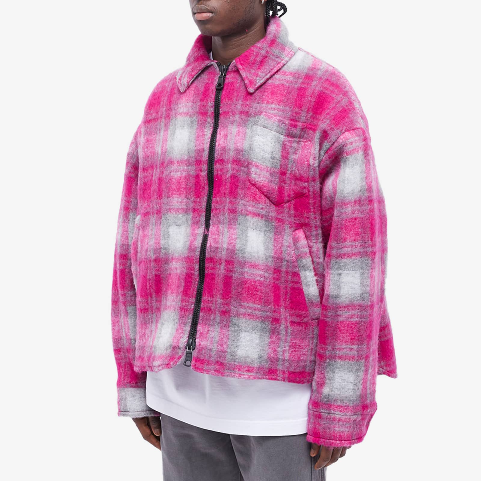 Cole Buxton Flannel Overshirt Pink | END. (GB)