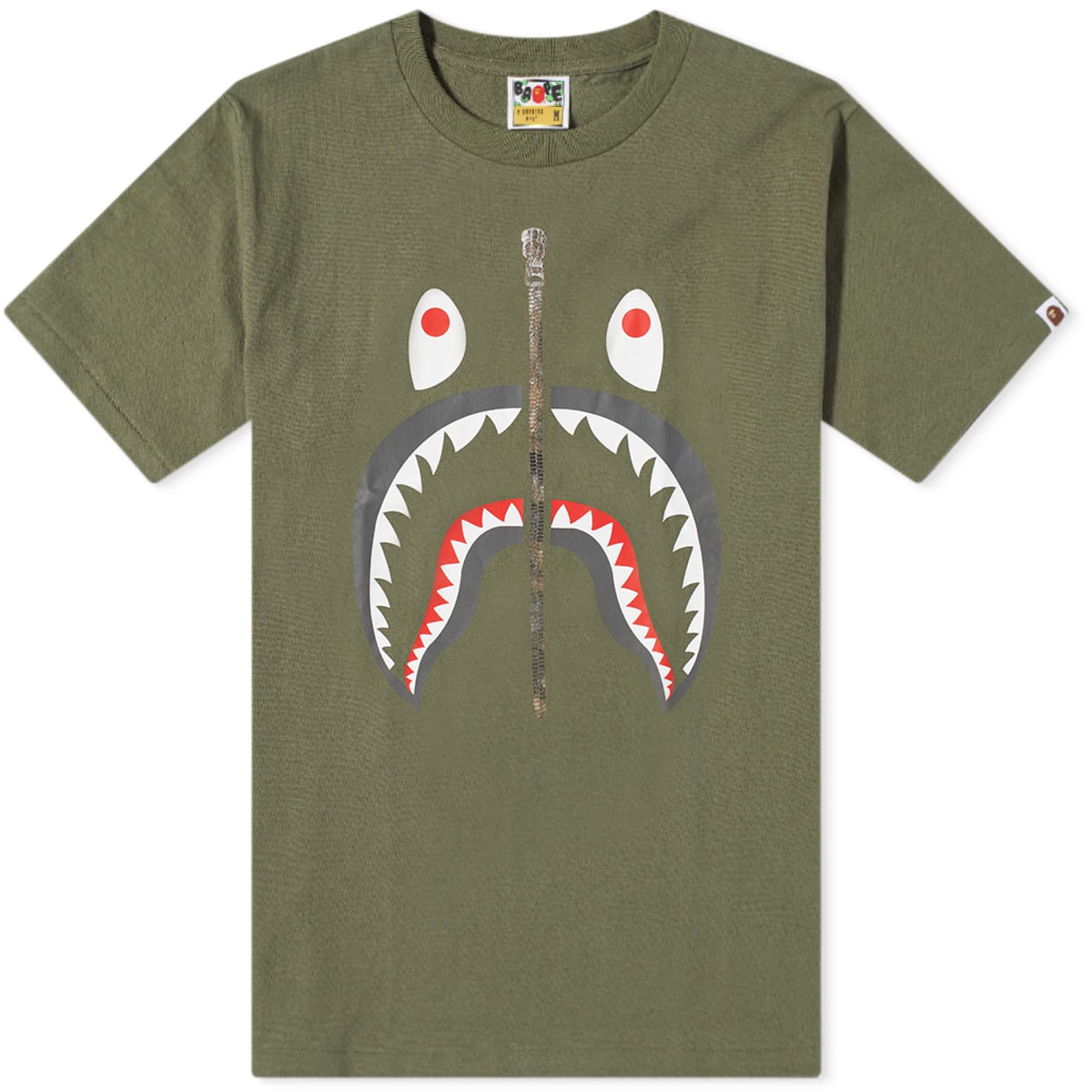 A Bathing Ape Shark Tee Olive Drab | END. (GB)