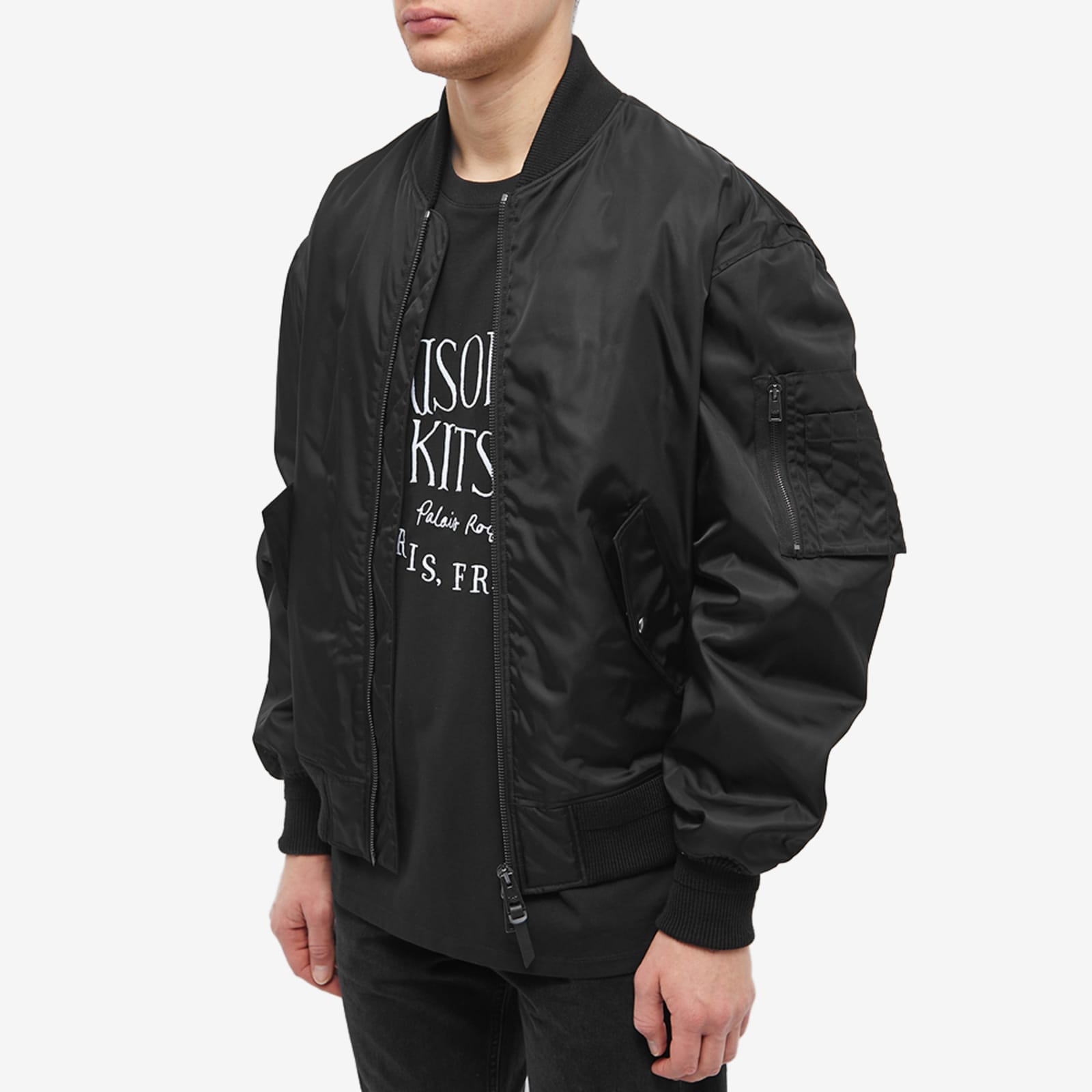 Maison Kitsune Bomber Jacket Black | END. (US)