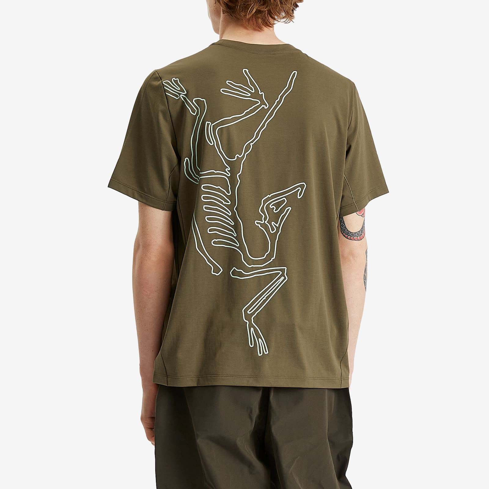 Arc'teryx Cormac Arc'Bird Logo T-Shirt Tatsu Heather & Stone Green ...