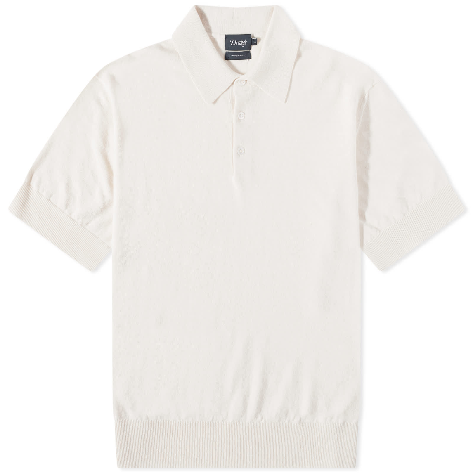Drake's Cotton-Linen Knitted Polo Ecru | END. (US)