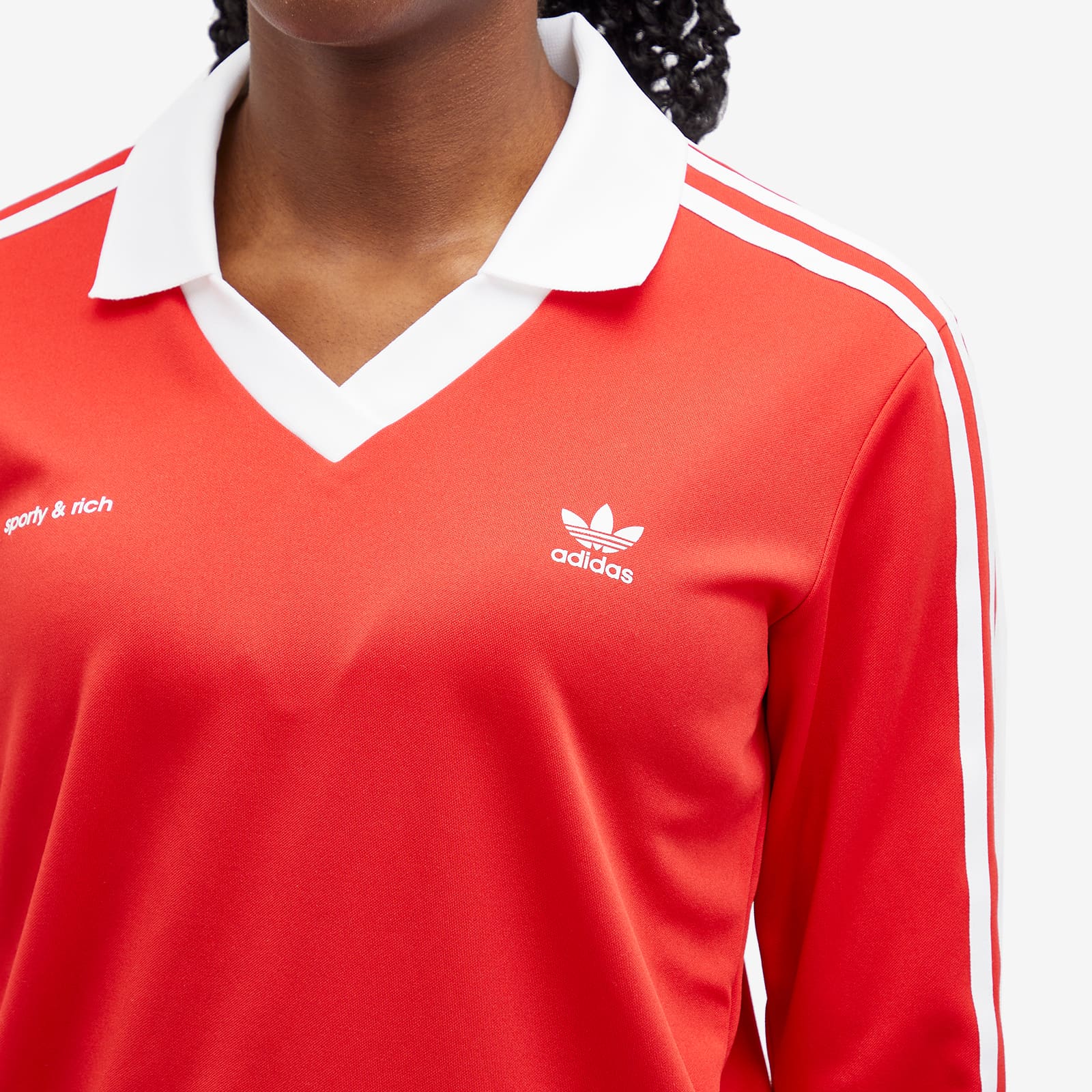 Adidas x Sporty & Rich Long Sleeve Soccer Jersey White & Collegiate Red ...