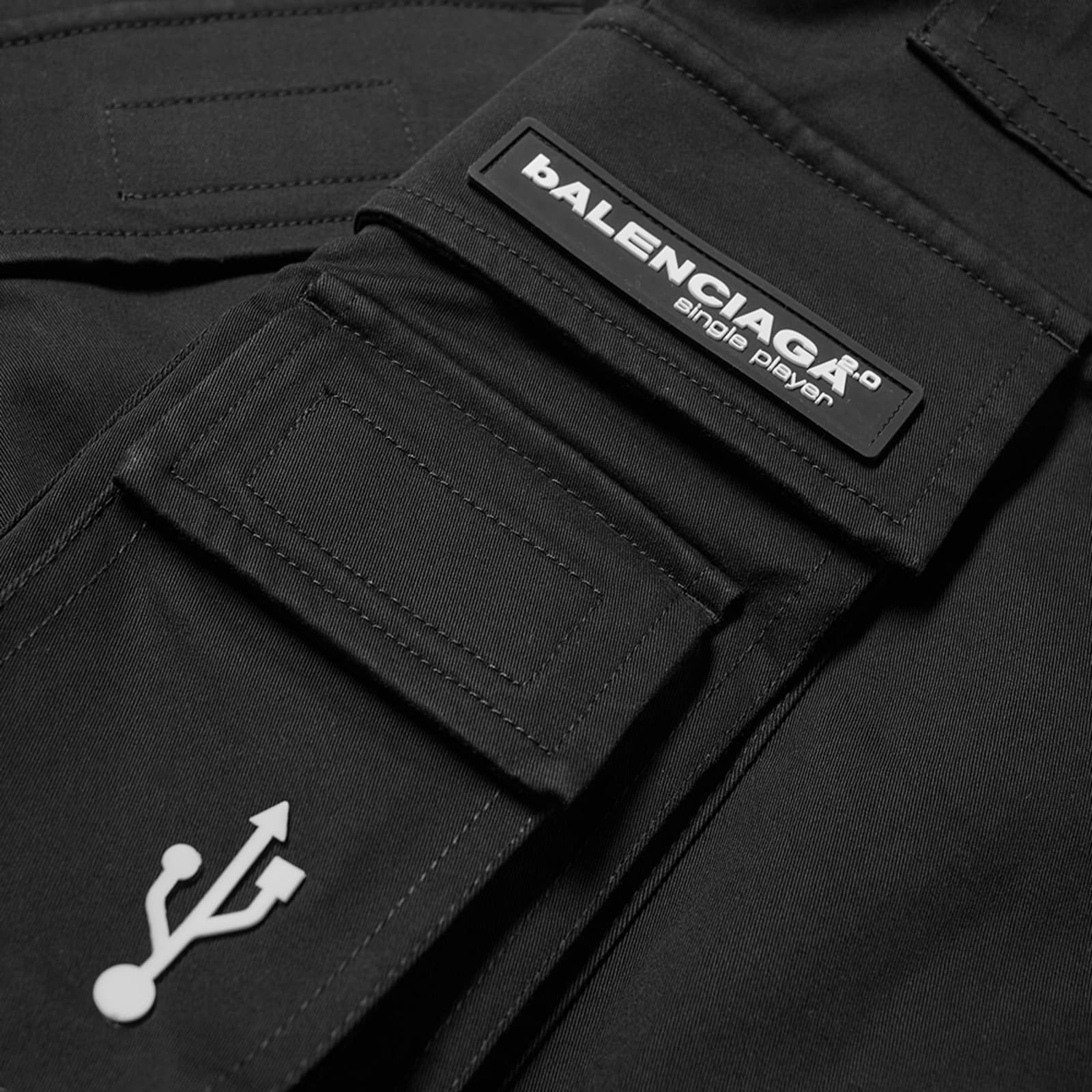 Balenciaga Gamer Oversized Patched Shorts Black | END. (US)