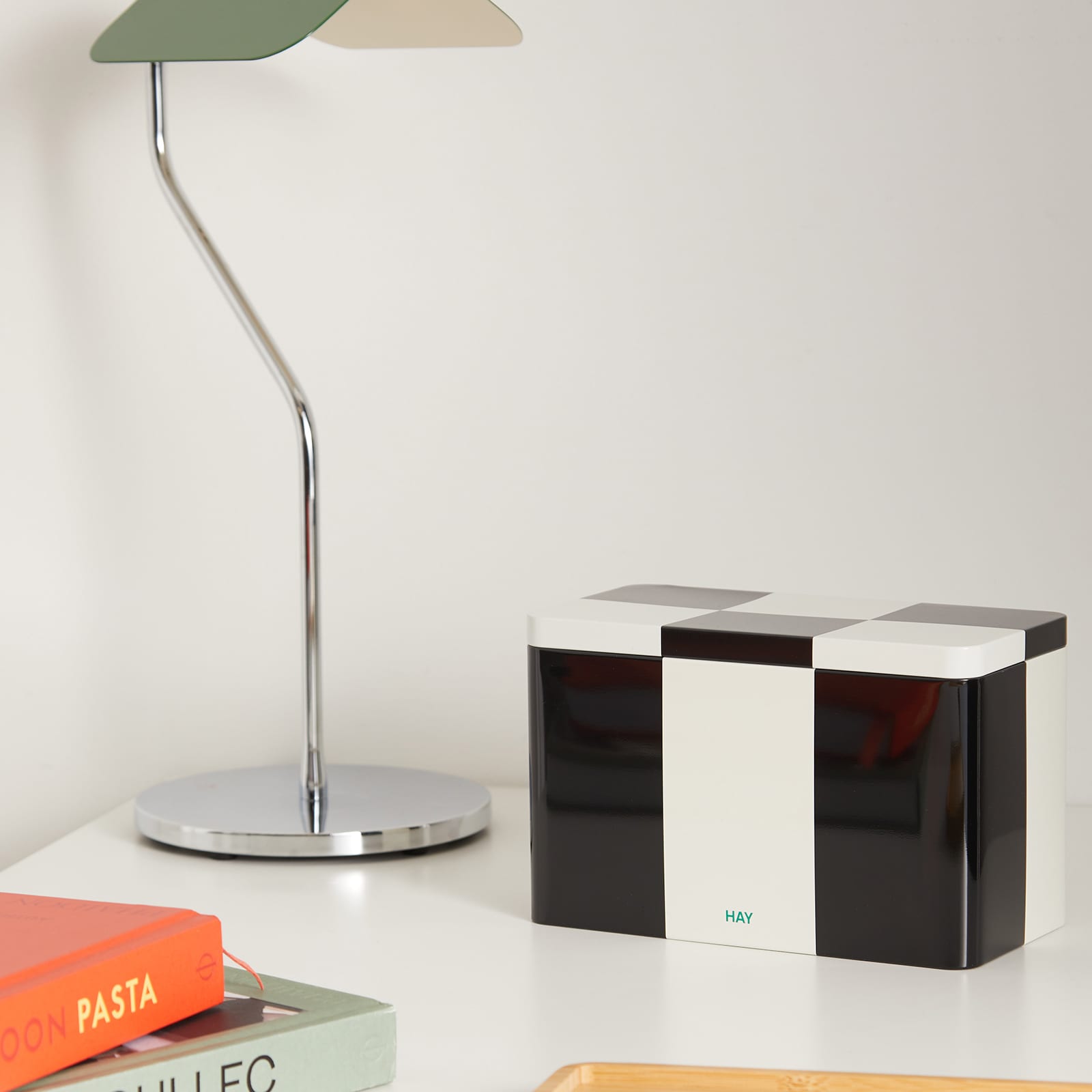 HAY Tin Container - Medium Black & Off-White | END. (HK)