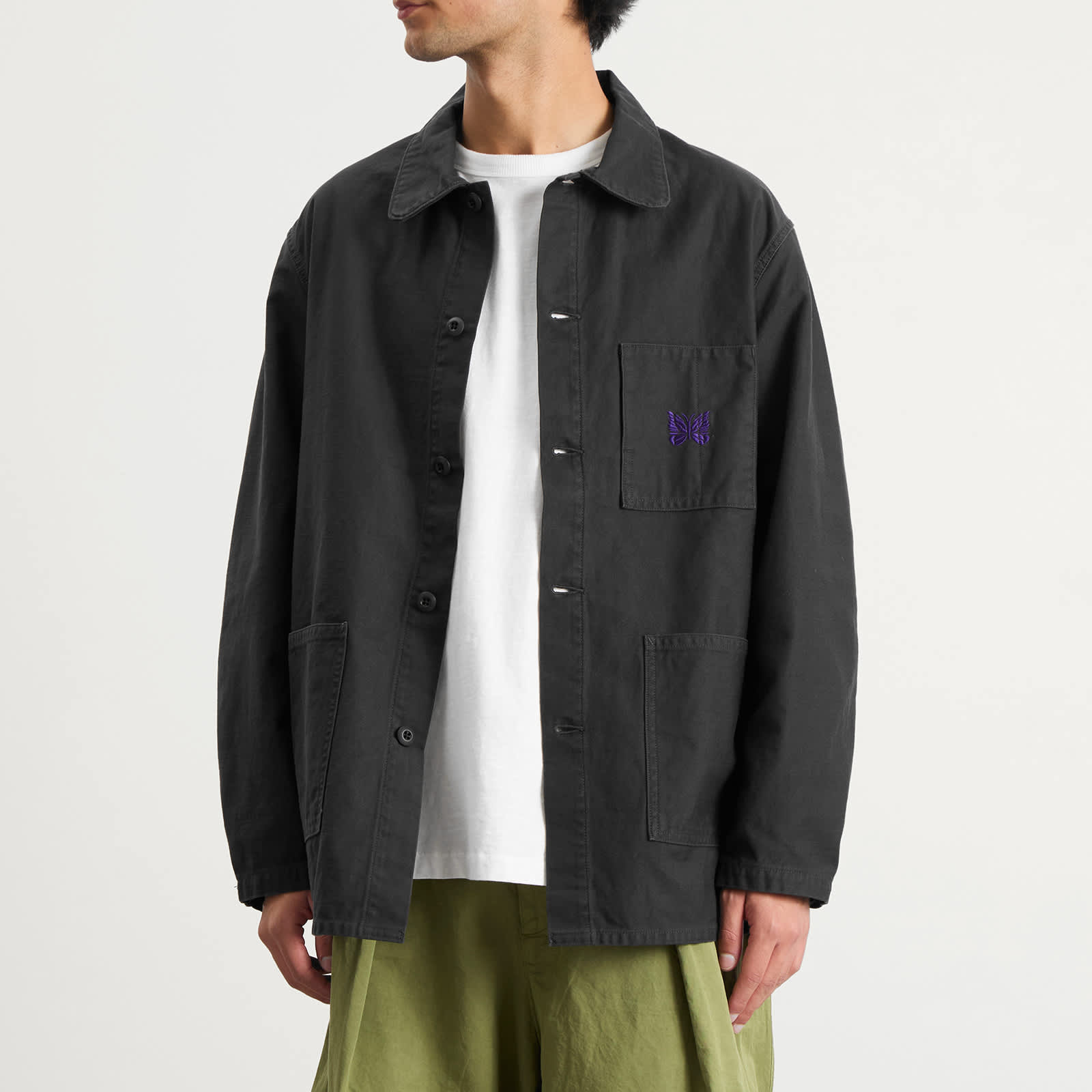 Needles Reversed Sateen Coverall Jacket Black | END. (GB)