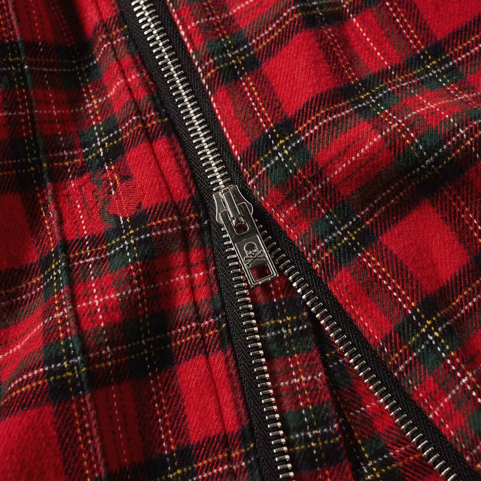 MASTERMIND WORLD Damaged Skull Check Flannel Shirt Red | END. (US)