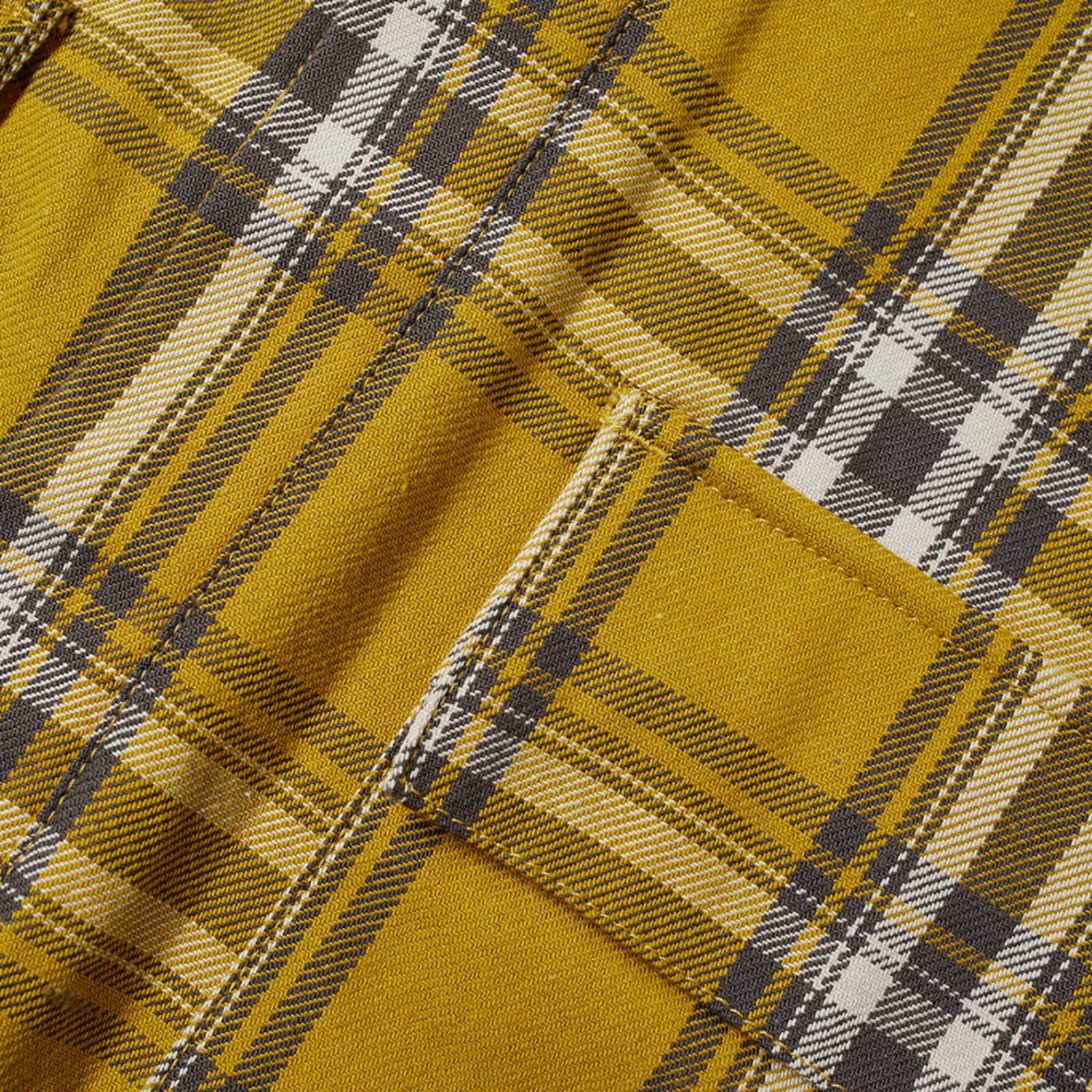 Fear of God Henley Plaid Pulllover Shirt Garden Glove Yellow Plaid | END.