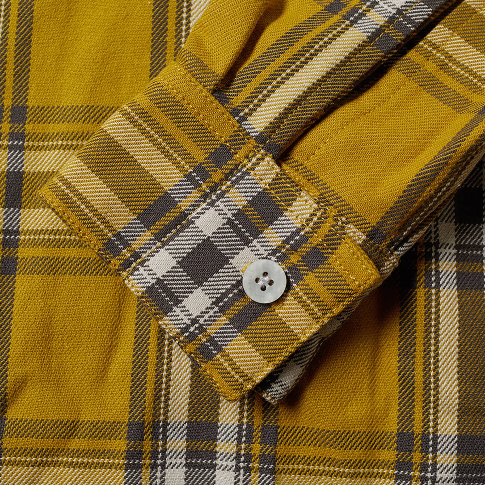 Fear of God Henley Plaid Pulllover Shirt Garden Glove Yellow Plaid | END.
