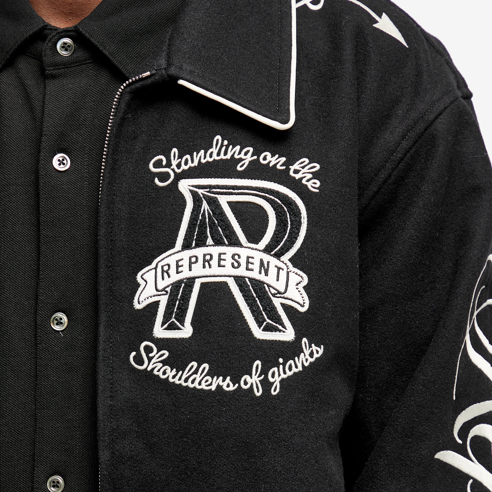 Represent Cherub Wool Varsity Jacket Jet Black | END. (US)