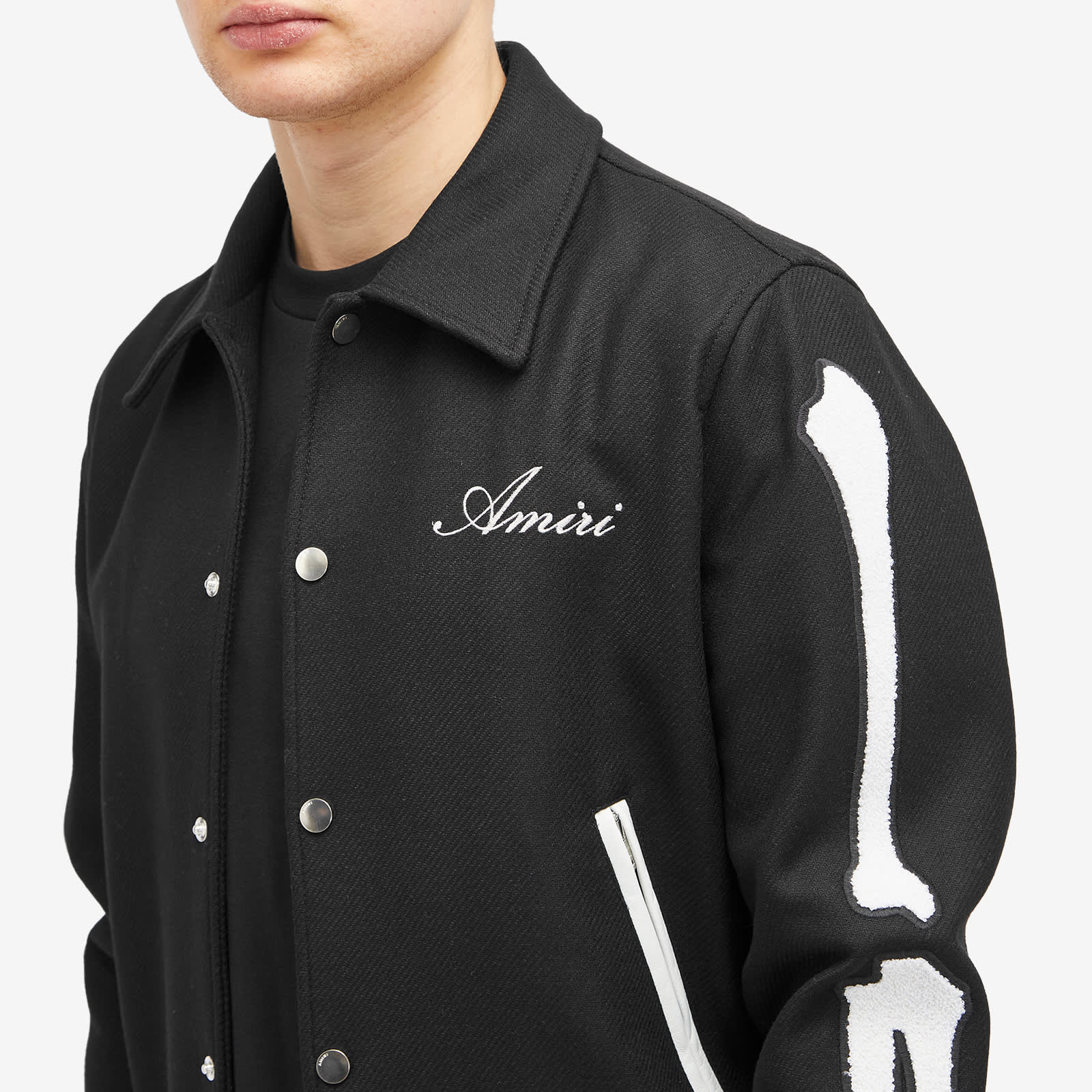 AMIRI Varsity Bones Jacket Black White | END. (US)