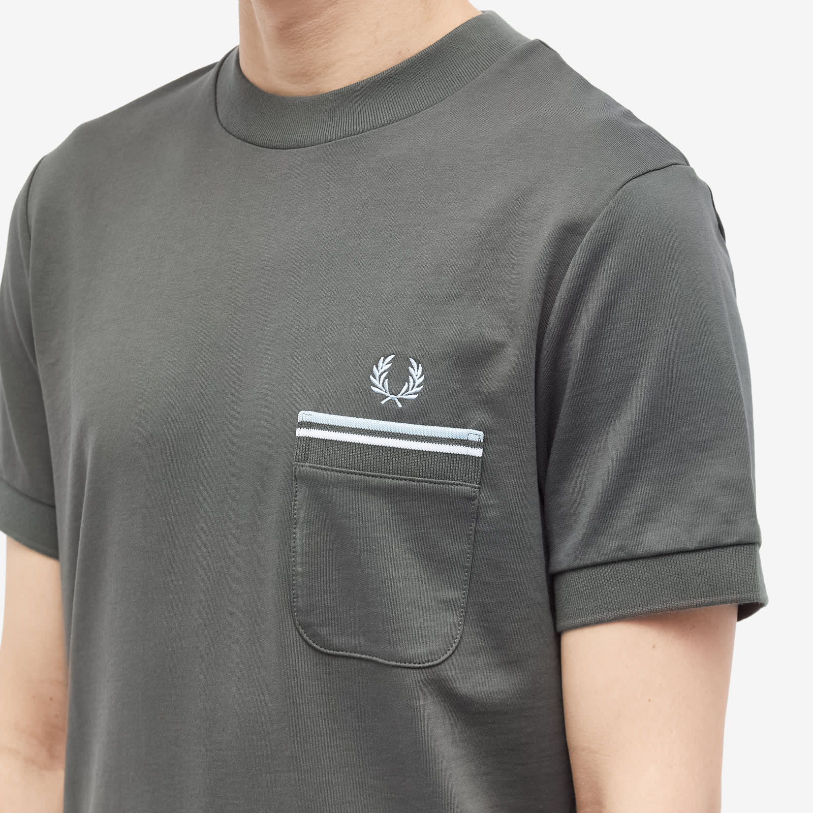 Fred Perry Loopback Jersey Pocket T-Shirt Field Green | END. (US)