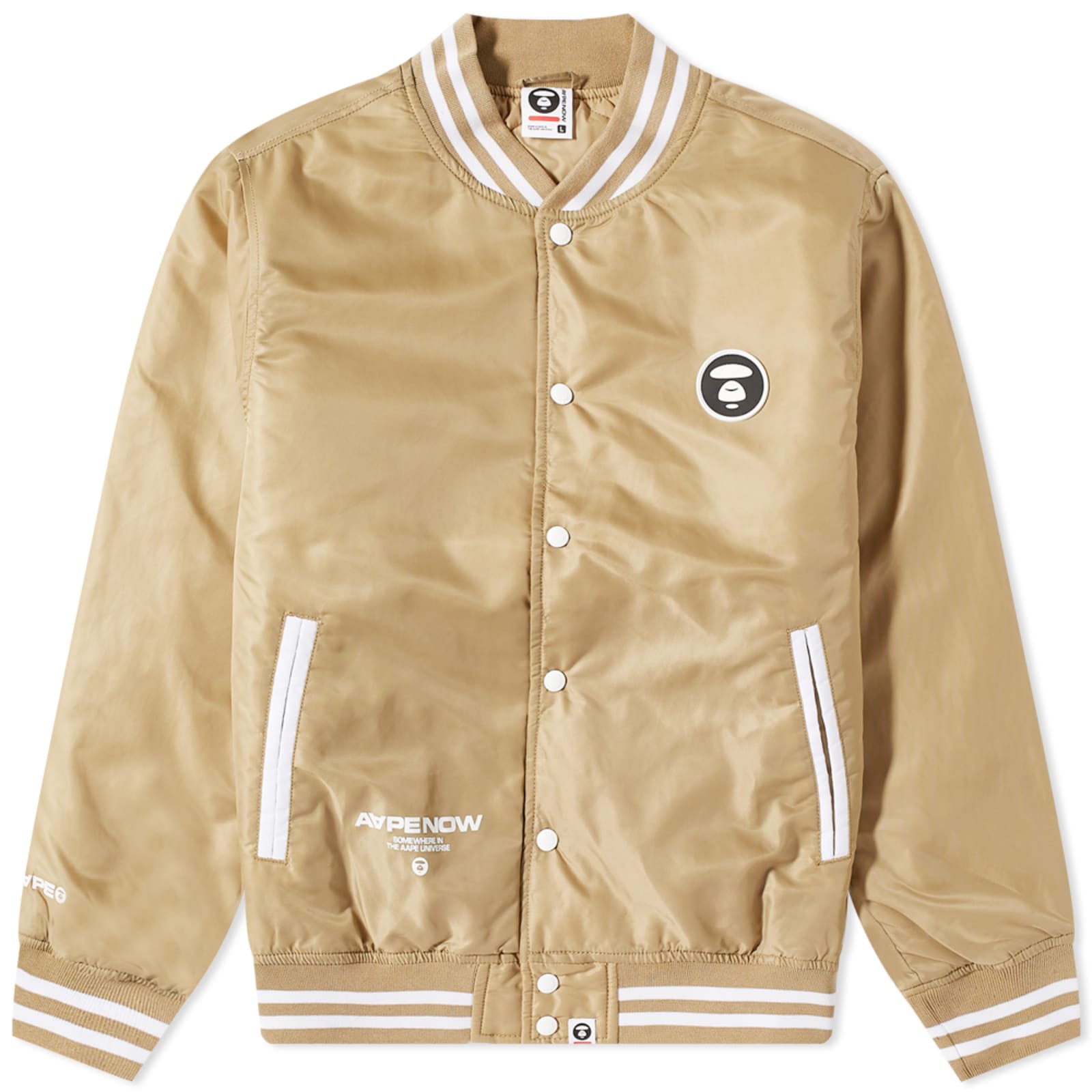AAPE AAPE Now Baseball Jacket Beige | END. (GB)