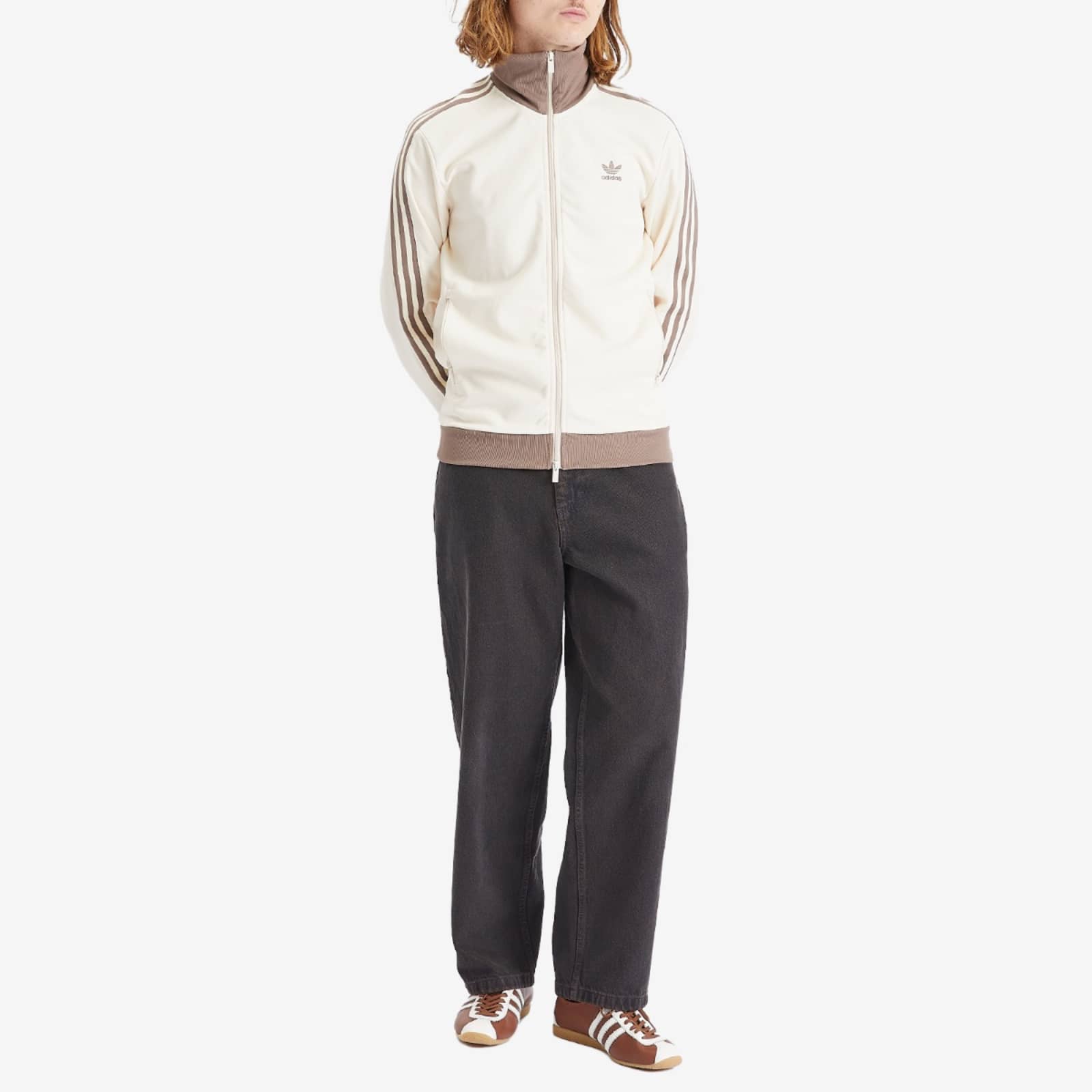 adidas Classic Track Top Wonder White & Trace Brown | END. (US)