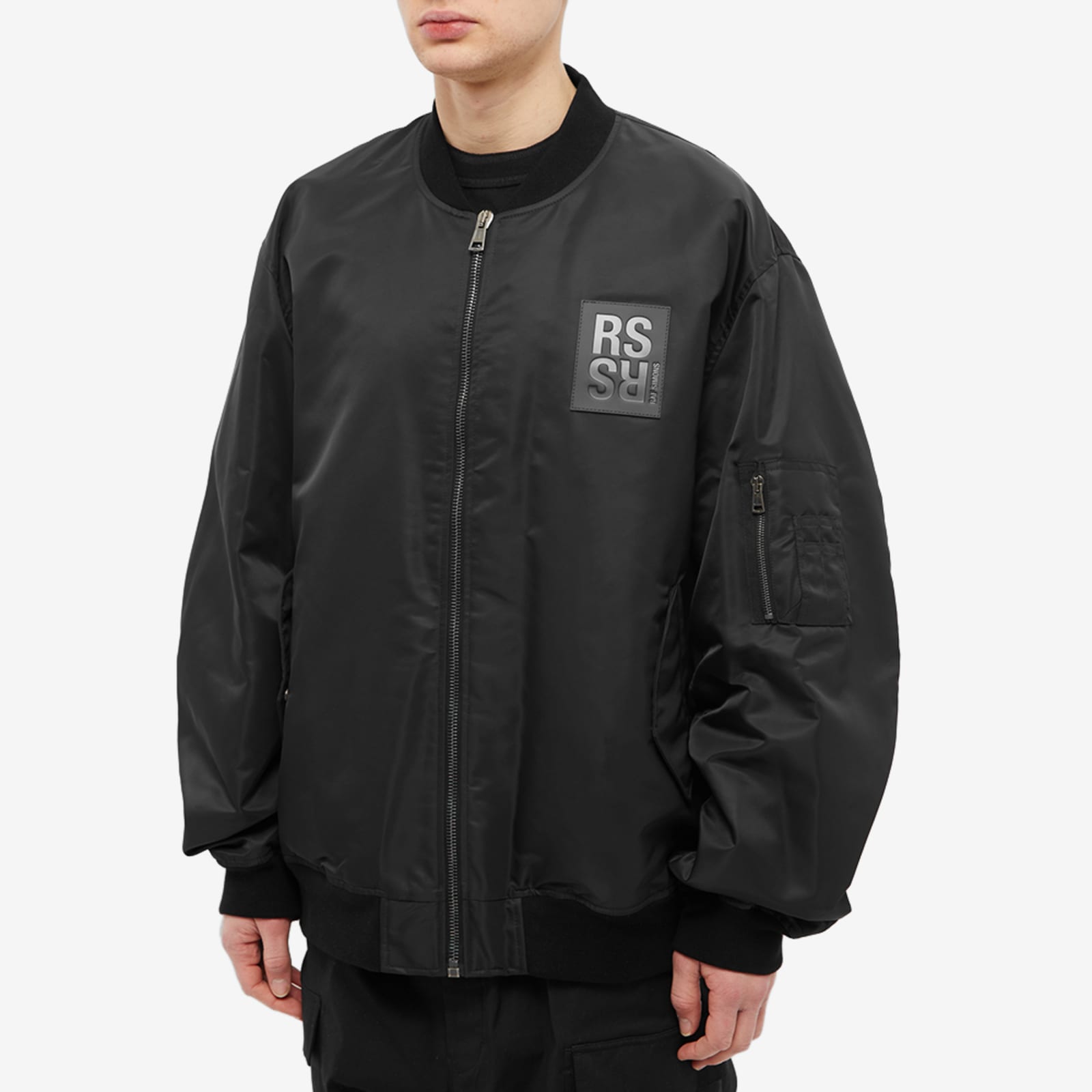 Raf Simons Leather Patch Classic Bomber Black | END.