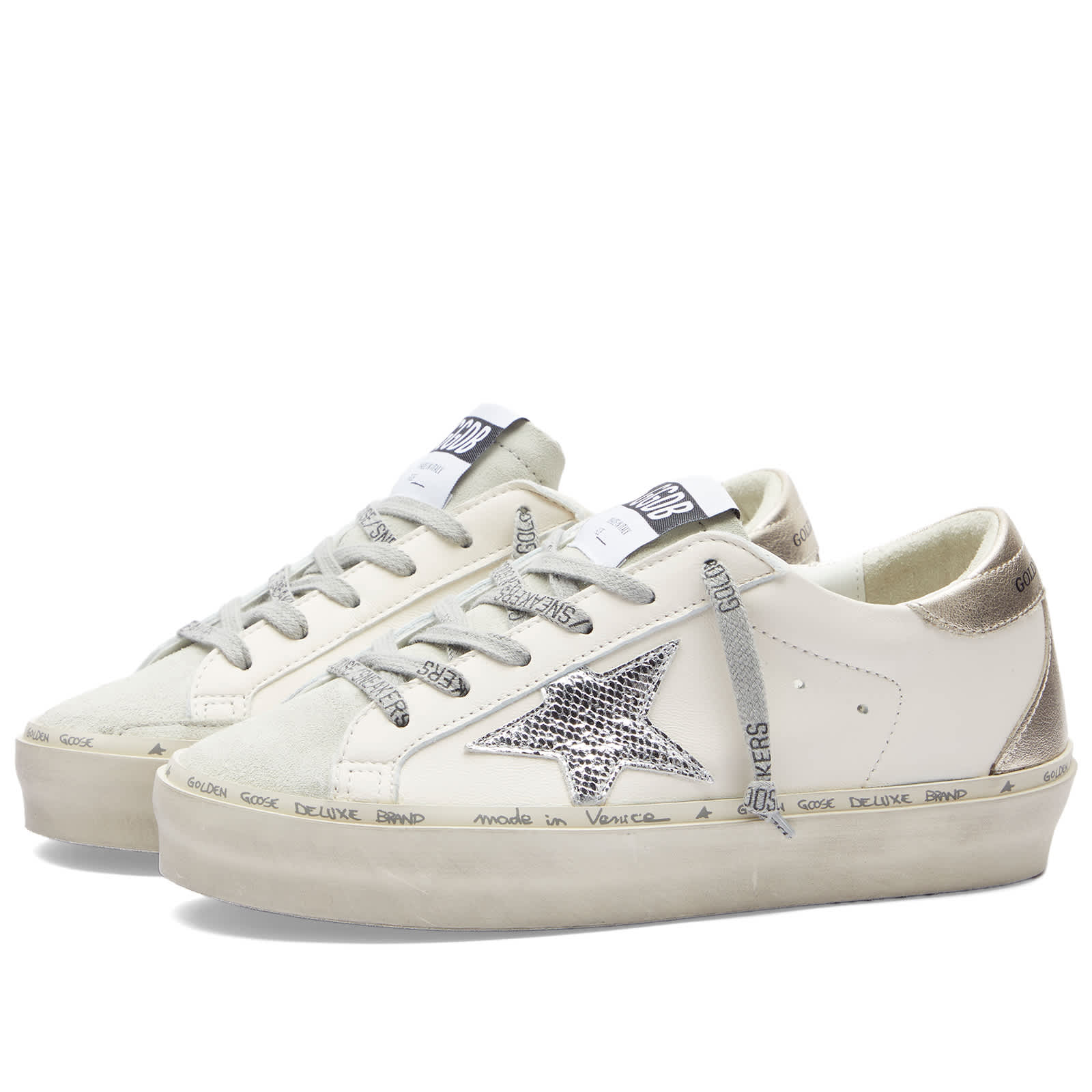 Golden Goose Hi Star Leather Sneaker White, Ice & Platinum | END. (US)