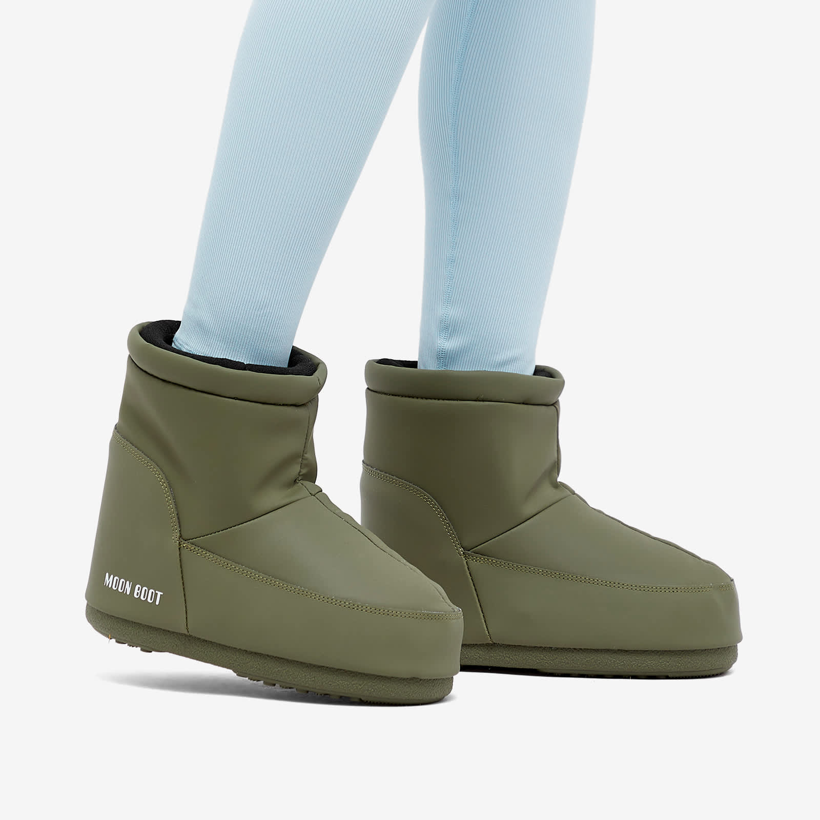 Moon Boot Icon Low No Lace Rubber Boots Khaki | END. (GB)