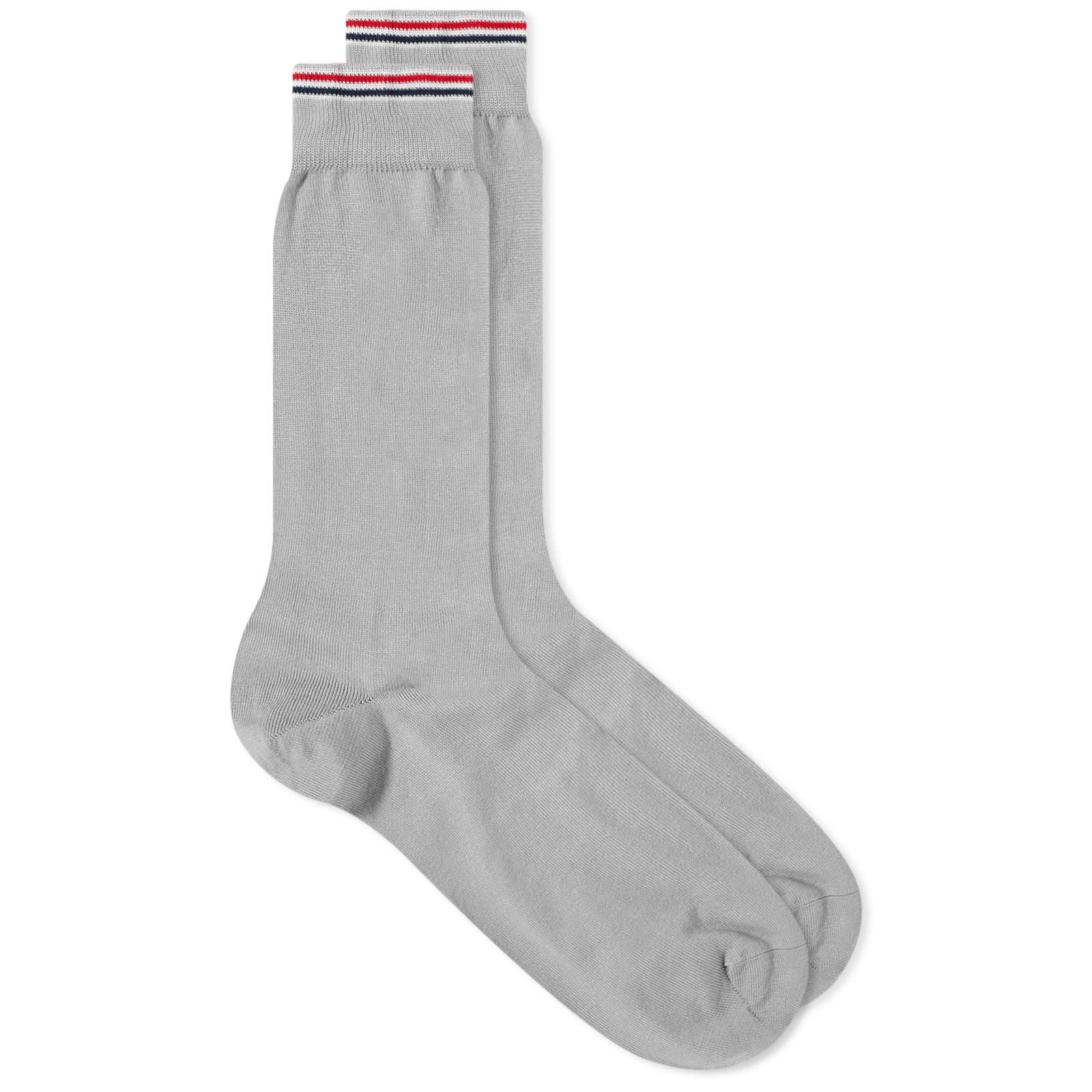 Thom Browne Jersey Stitch Tipping Stripe Sock Light Grey | END. (US)