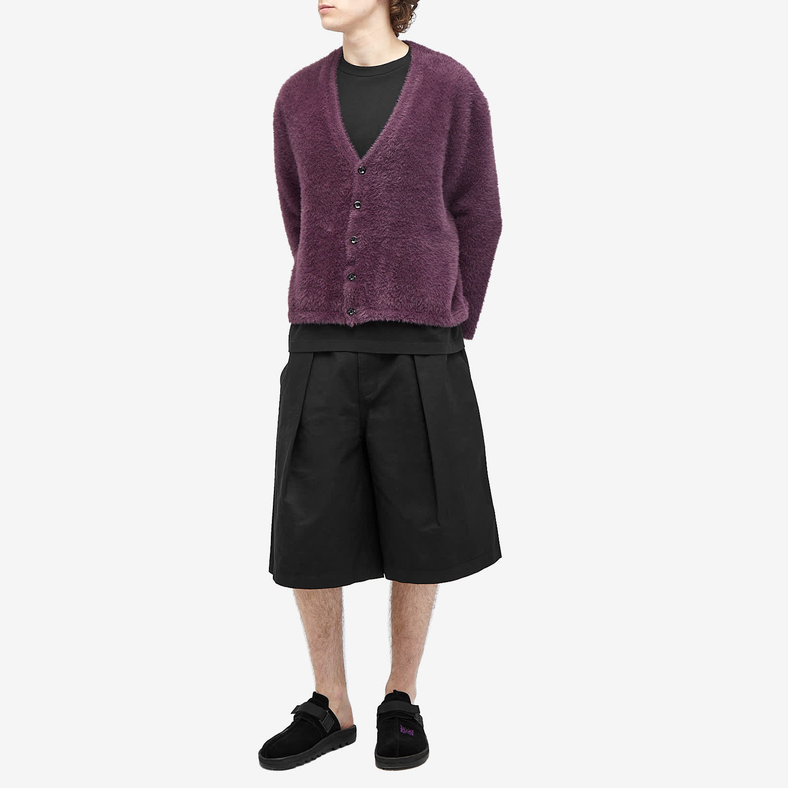 Checks Downtown Shaggy Cardigan Plum | END. (HK)