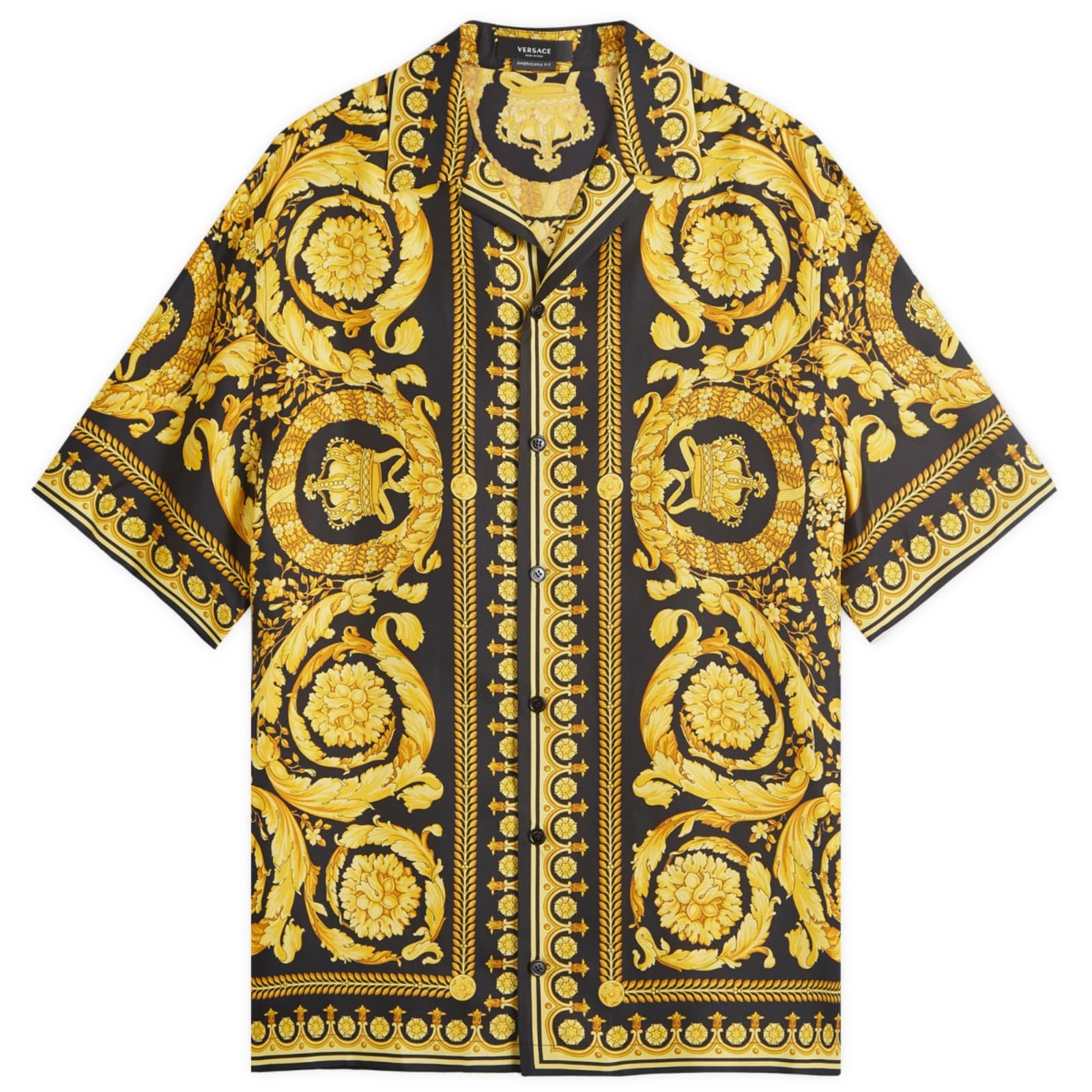 Versace Baroque '92 Silk Vacation Shirt Black Gold | END. (US)