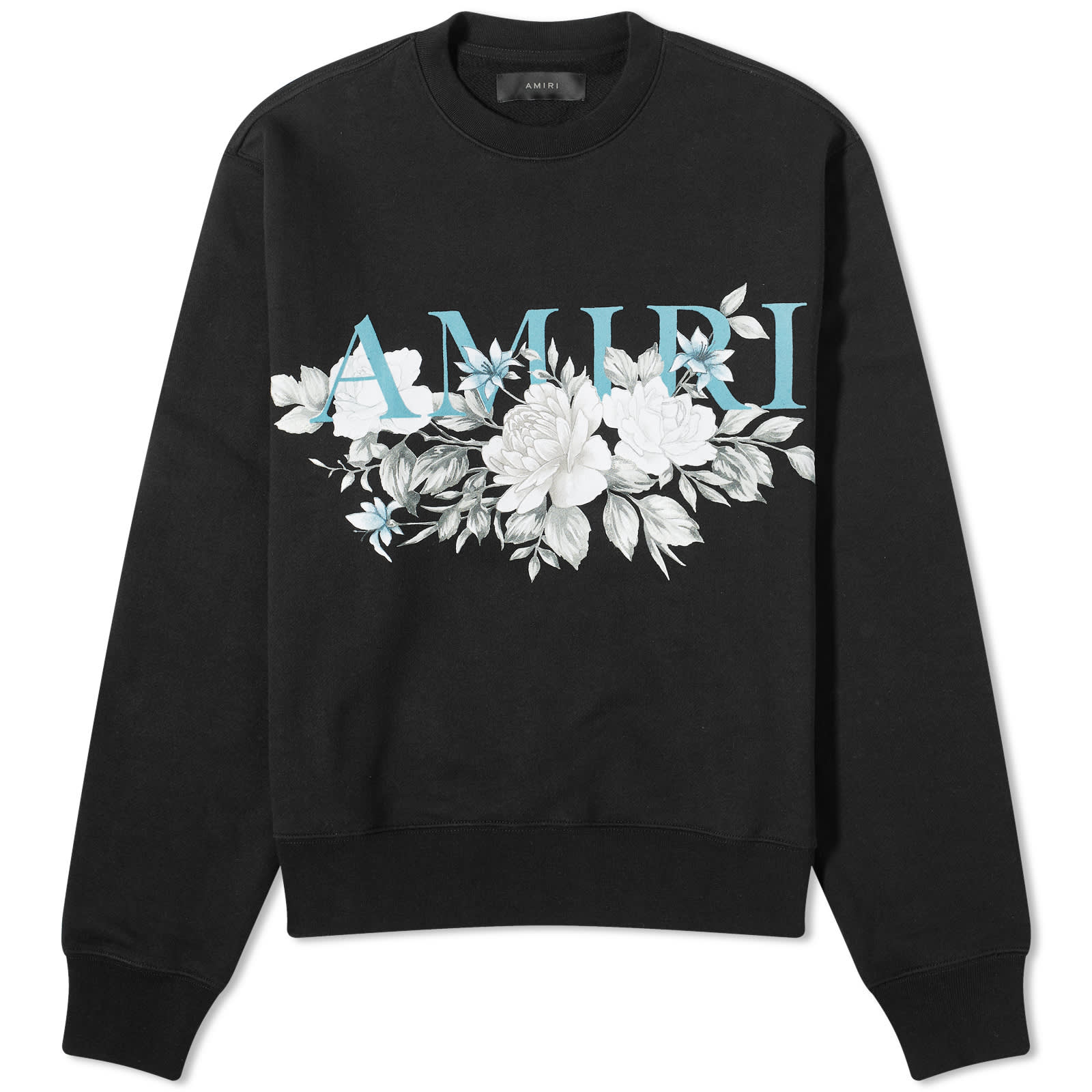 AMIRI Floral Logo Crew Sweatshirt Black | END. (GB)