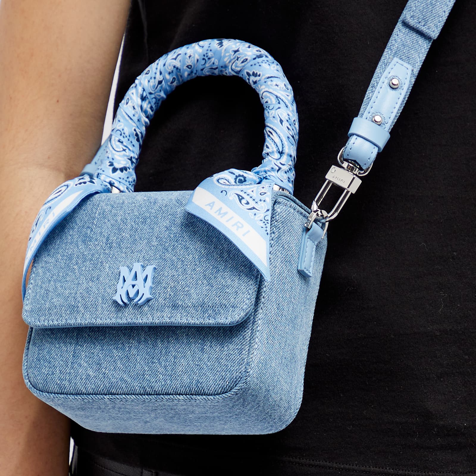 AMIRI Micro Ma Bag Natural & Denim Calf Leather | END.