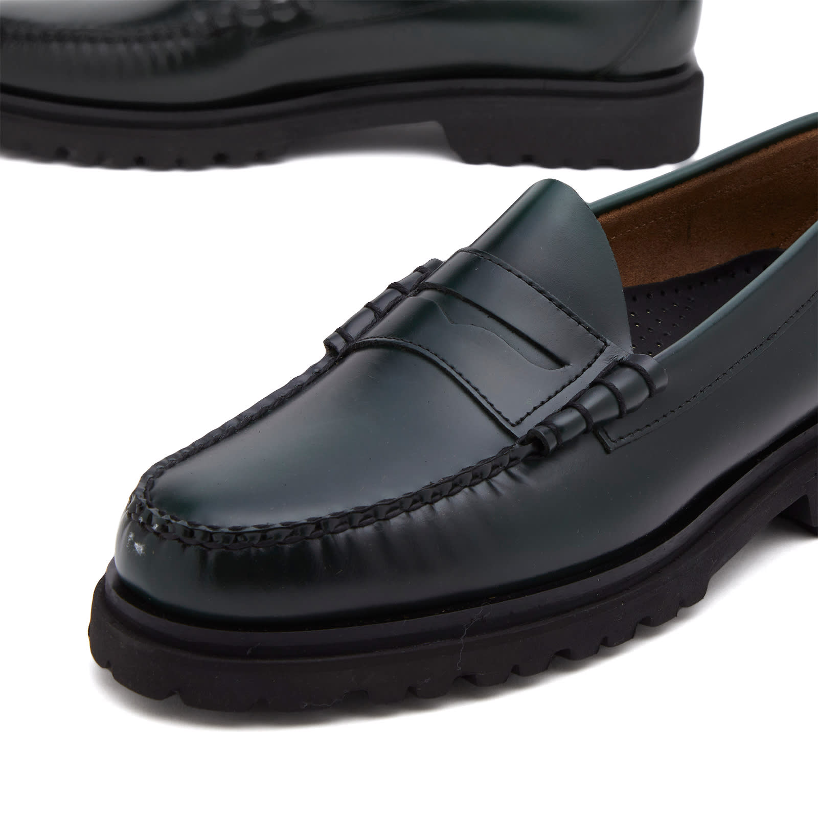 Bass Weejuns Larson Step Lug Moc Dark Green Leather | END. (US)