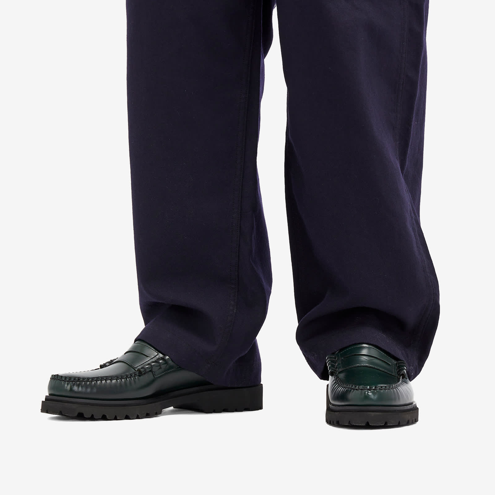 Bass Weejuns Larson Step Lug Moc Dark Green Leather | END. (US)