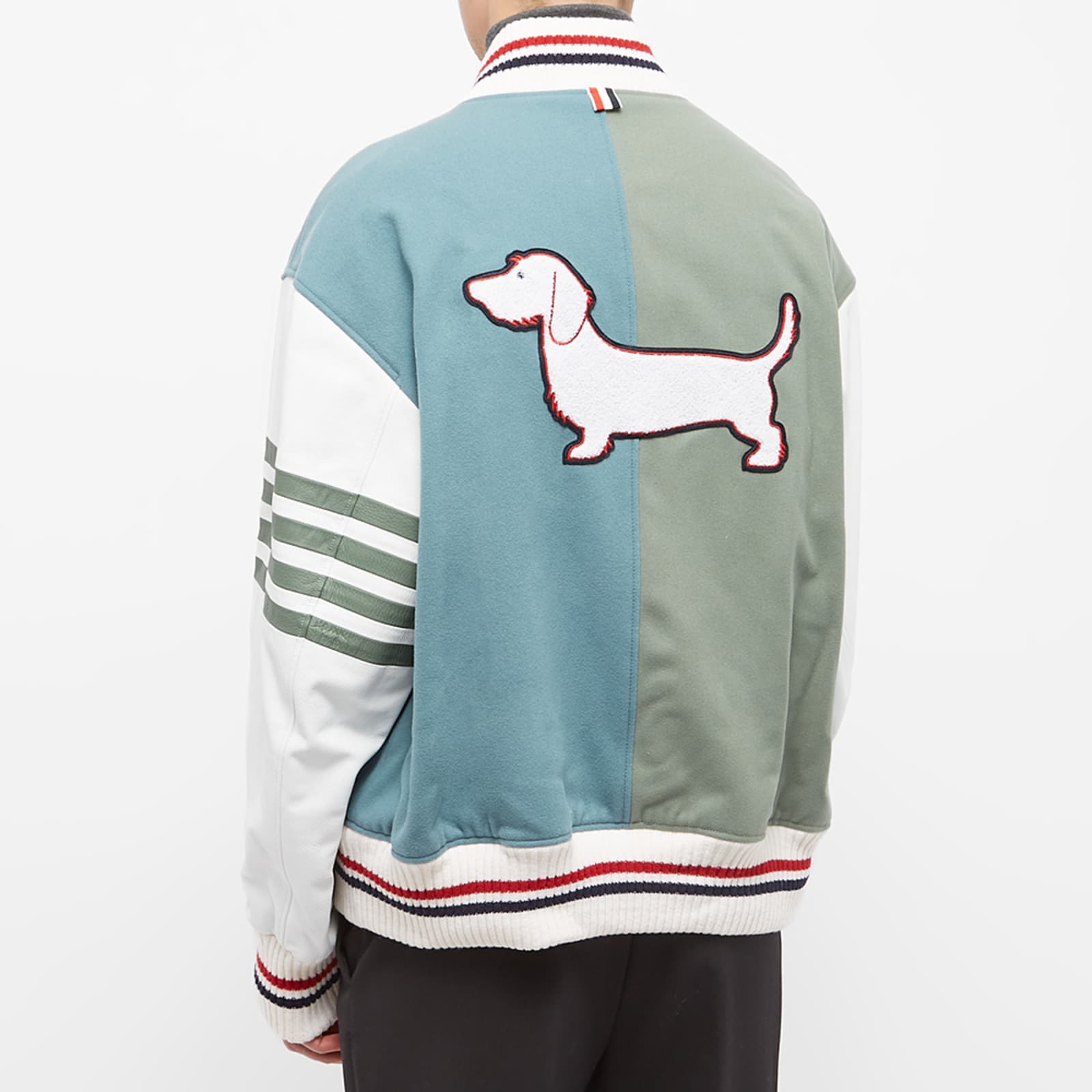 Thom Browne Lobster Back Varsity Jacket Navy | END.