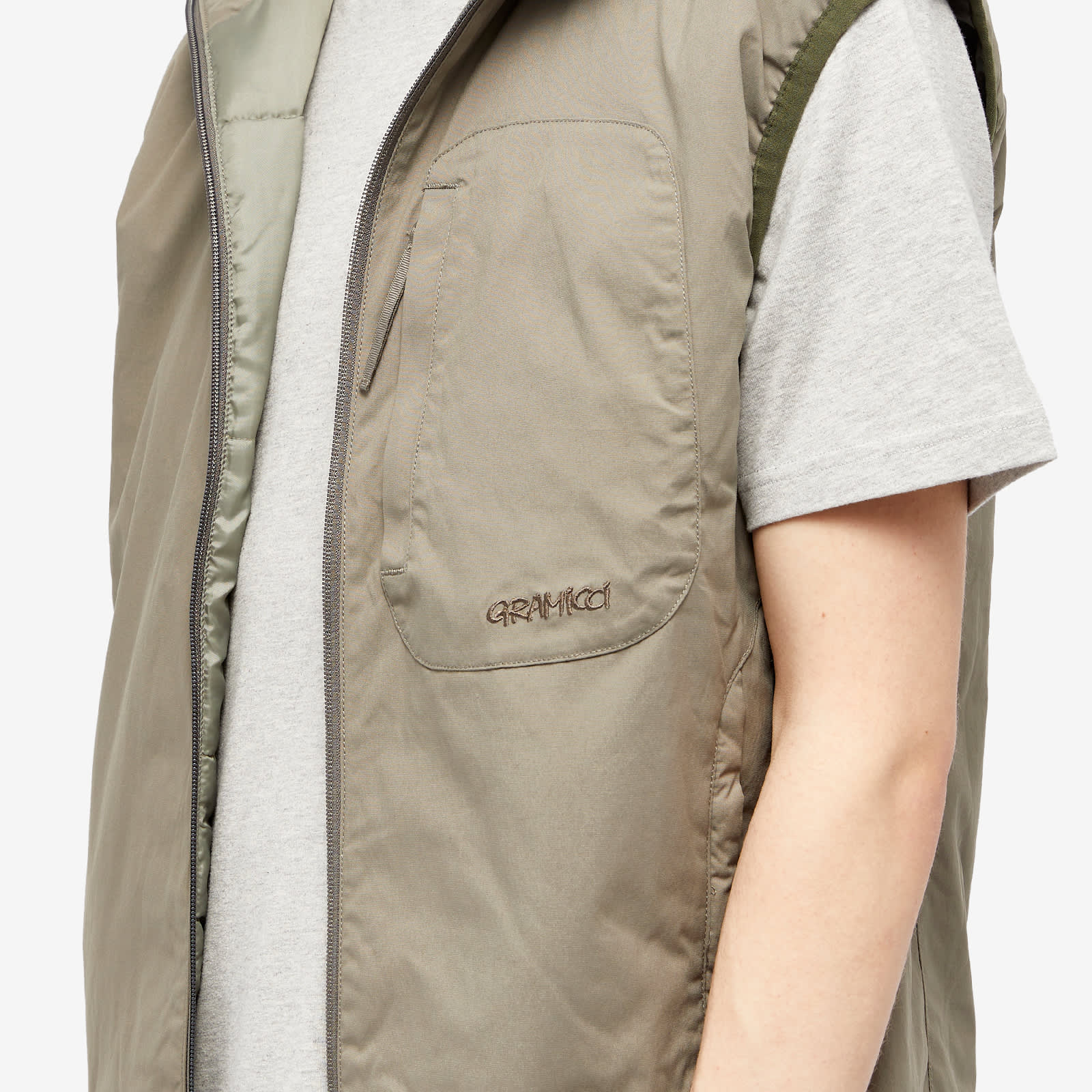 Gramicci Softshell EQT Padding Vest Tech Grey | END. (CA)