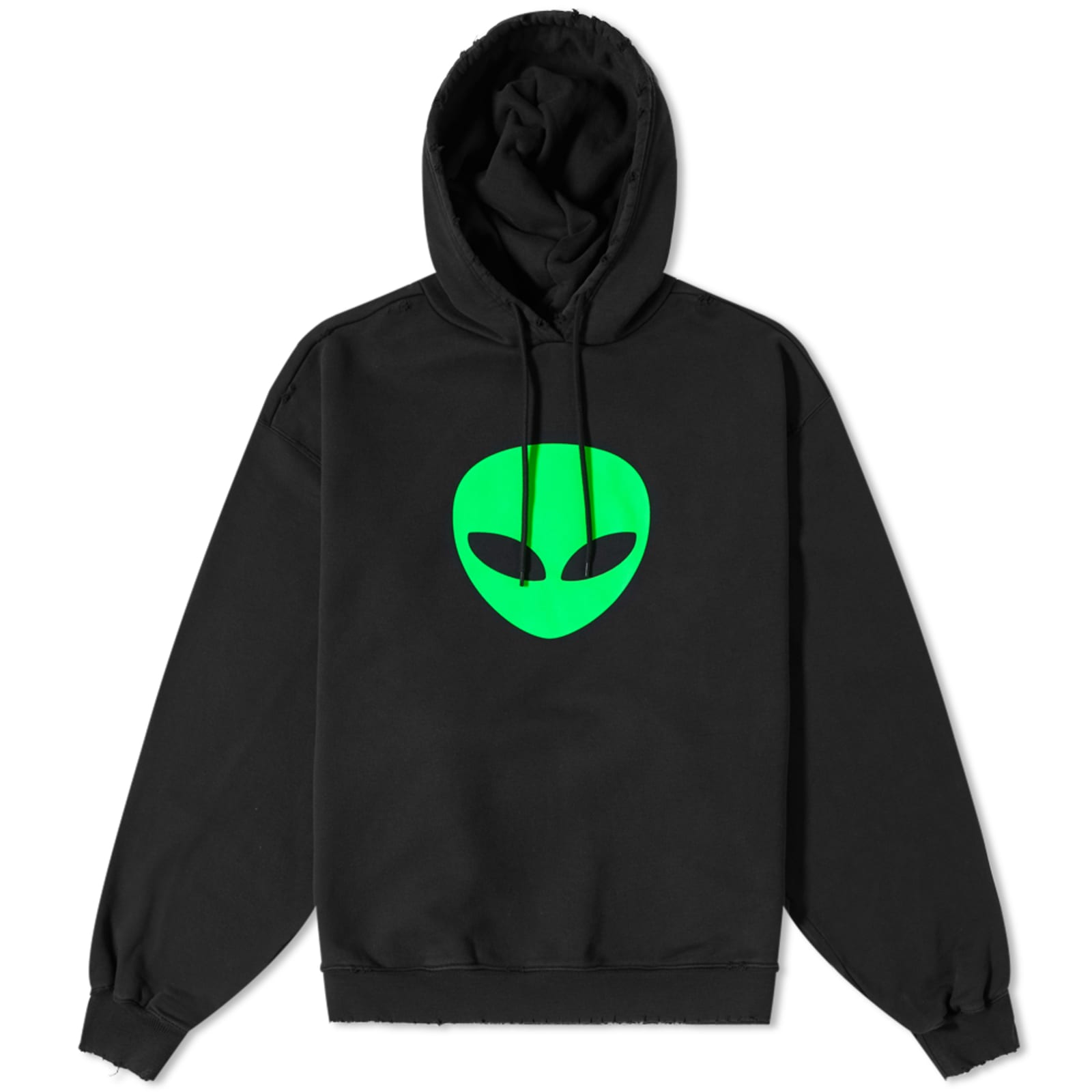 Balenciaga Oversized Alien Bomber Hoodie Black & Acid Green | END. (GB)