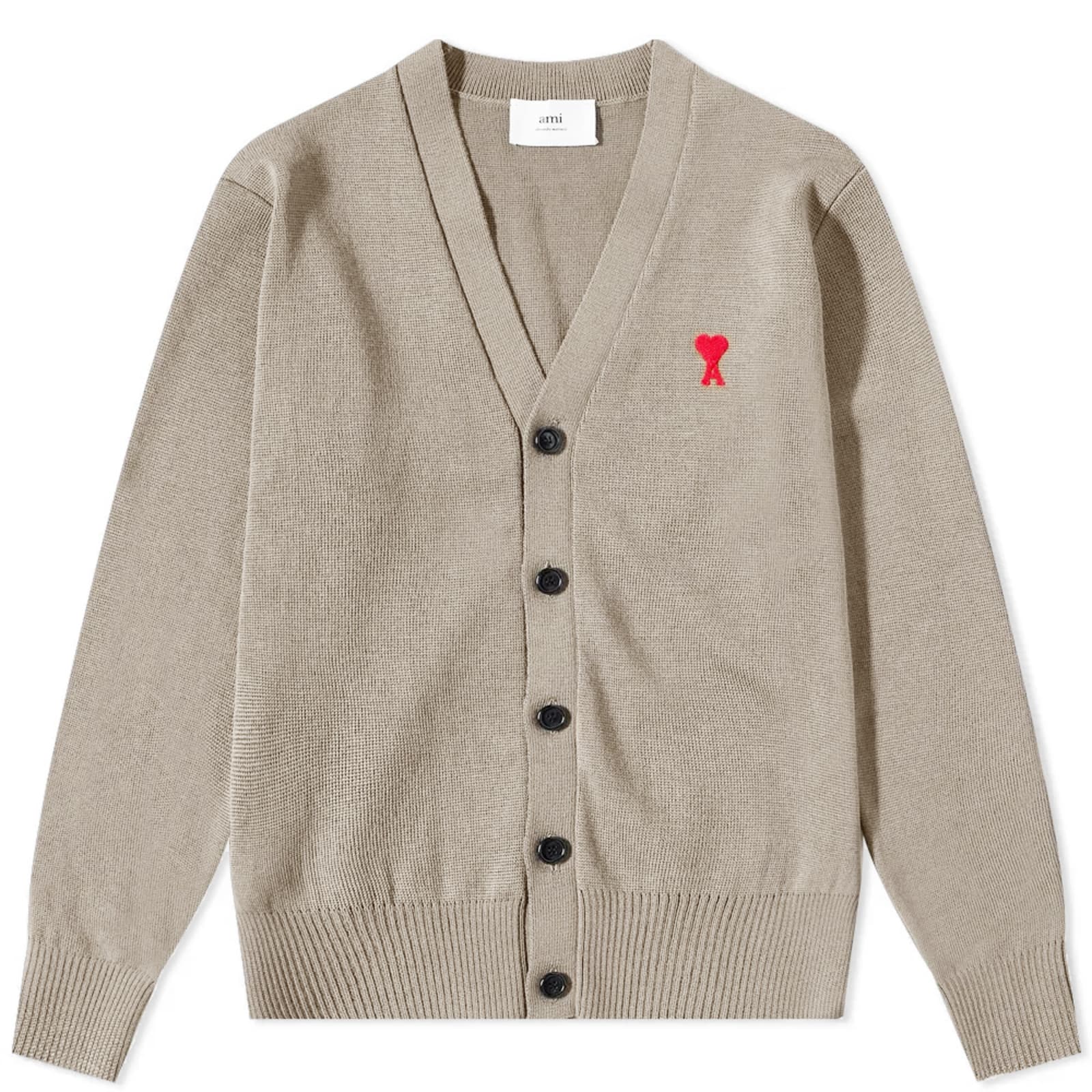 AMI Small A Heart Cardigan Beige | END. (AU)