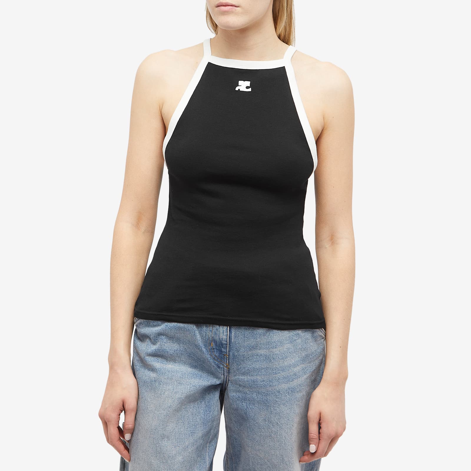 Courrèges Light Ribs Contrast Tank Top Black Heritage | END. (US)