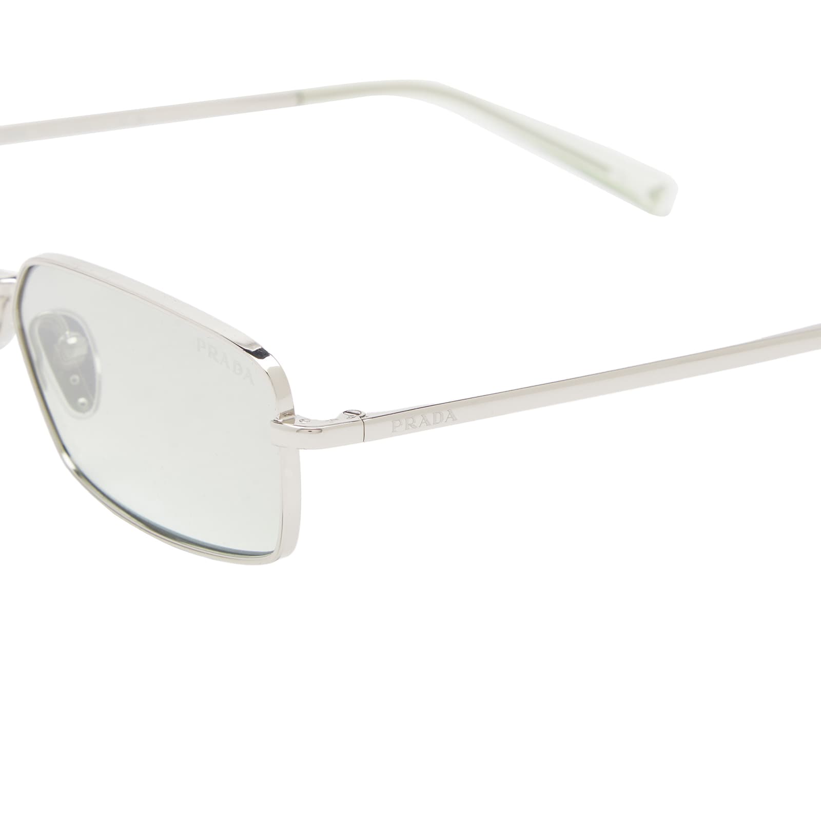 Prada Eyewear A60S Sunglasses Silver & Light Green Silver Gradient ...