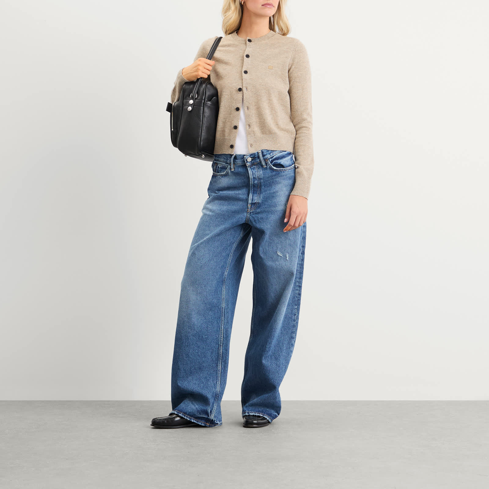 Acne Studios Keny Yak Core Cardigan Greige Melange | END. (US)