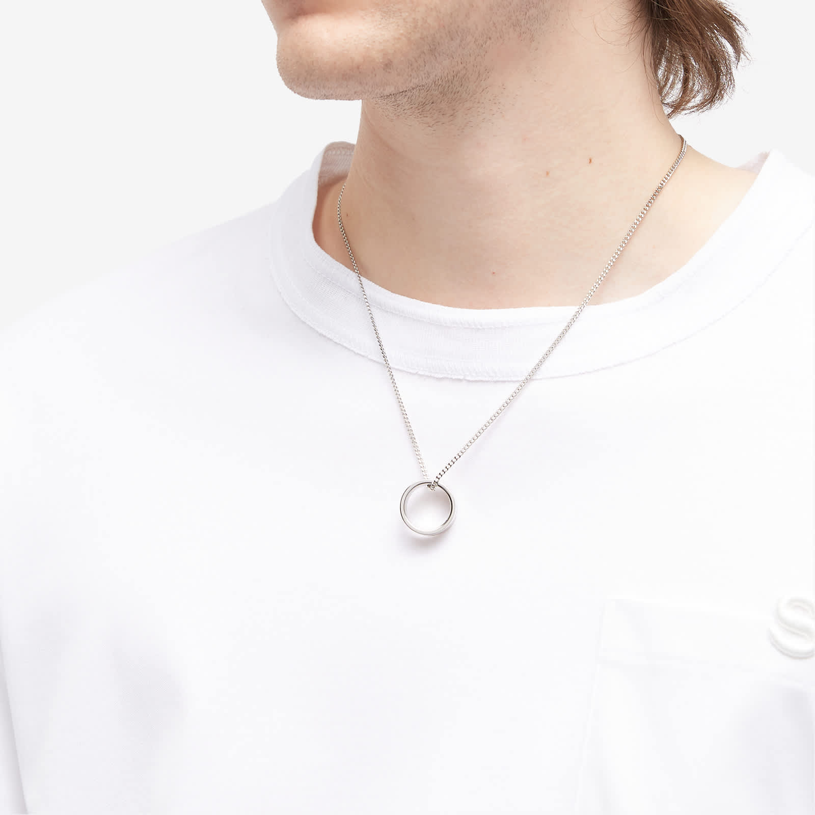 MM6 Maison Margiela 6 Logo Ring Necklace Polished Palladio | END. (GB)