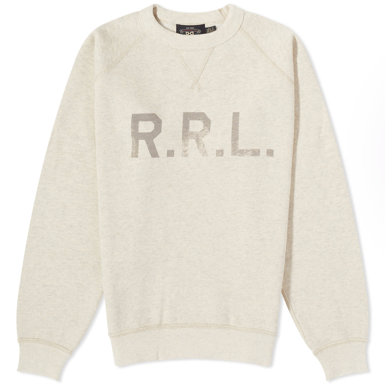RRL Graphic Logo Crew Sweat Oatmeal Heather | END.