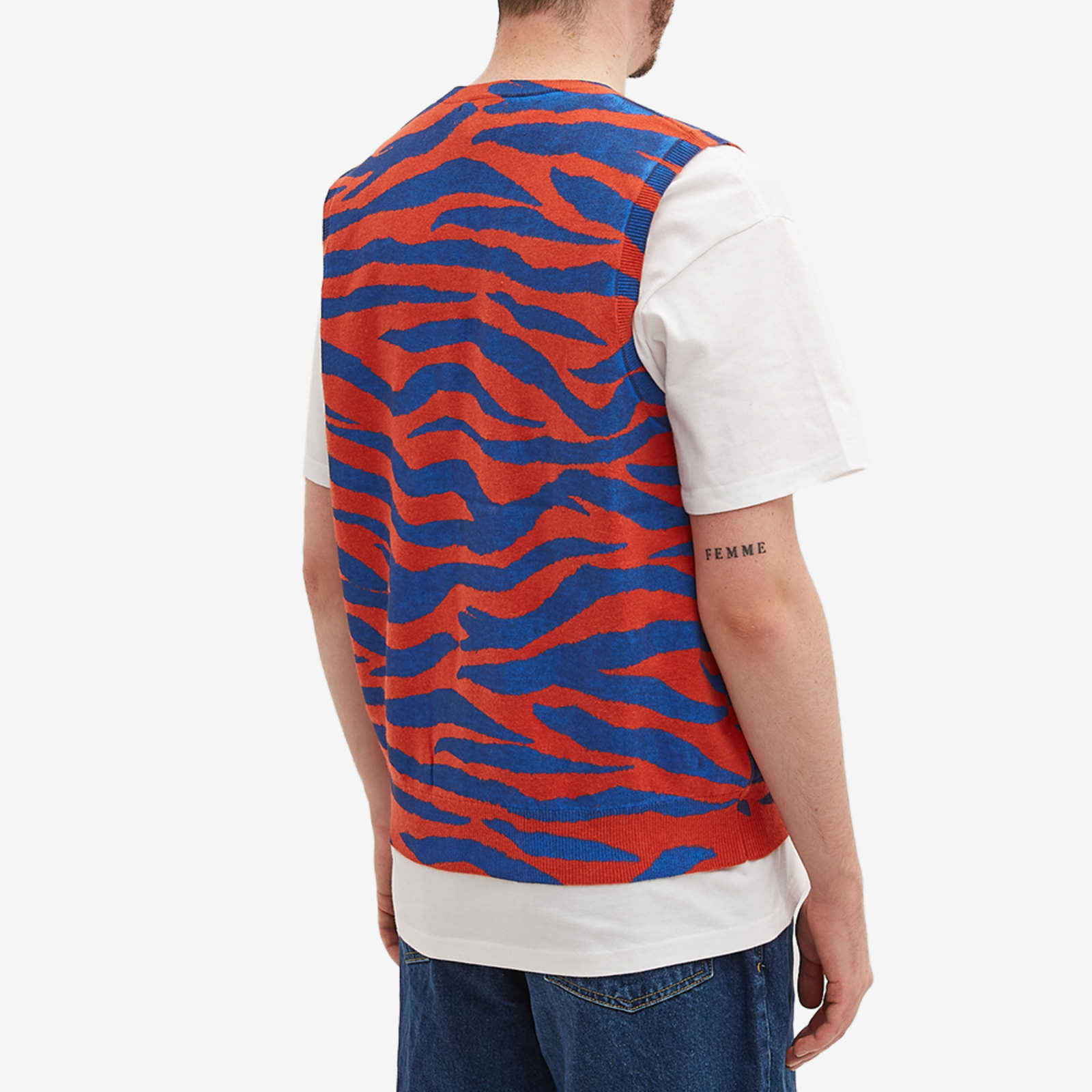 Stussy Tiger Printed Sweater Vest Red | END. (GB)